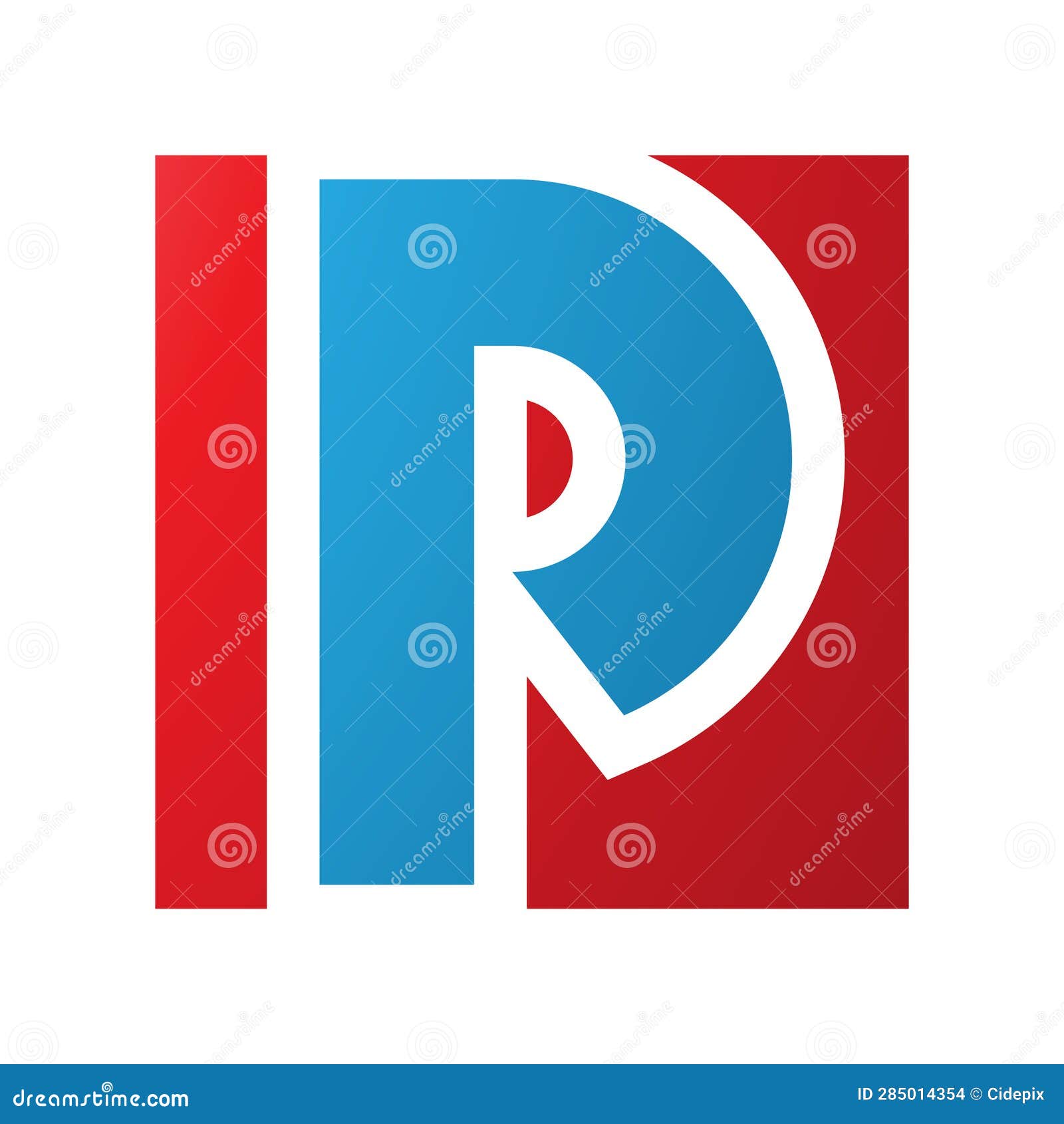 Red and Blue Square Letter P Icon Stock Vector - Illustration of ...