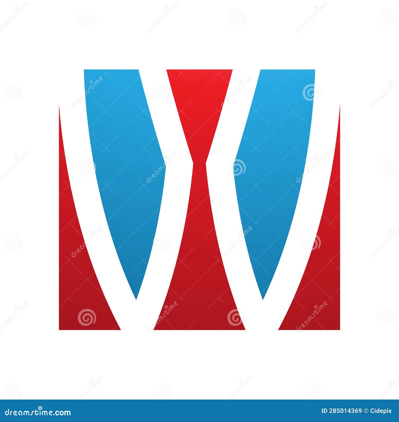 Red and Blue Square Shaped Letter W Icon Stock Vector - Illustration of ...