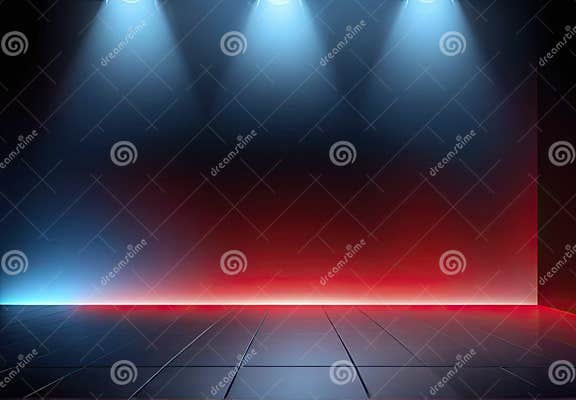 Red and Blue Stage Backdrop, Where Soft Blue Lighting Mixes with Red ...