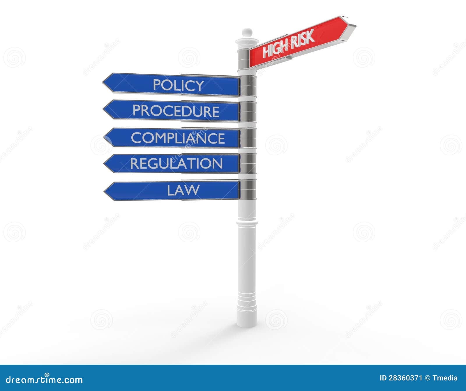 Red and Blue Street Signs for Compliance Stock Illustration ...