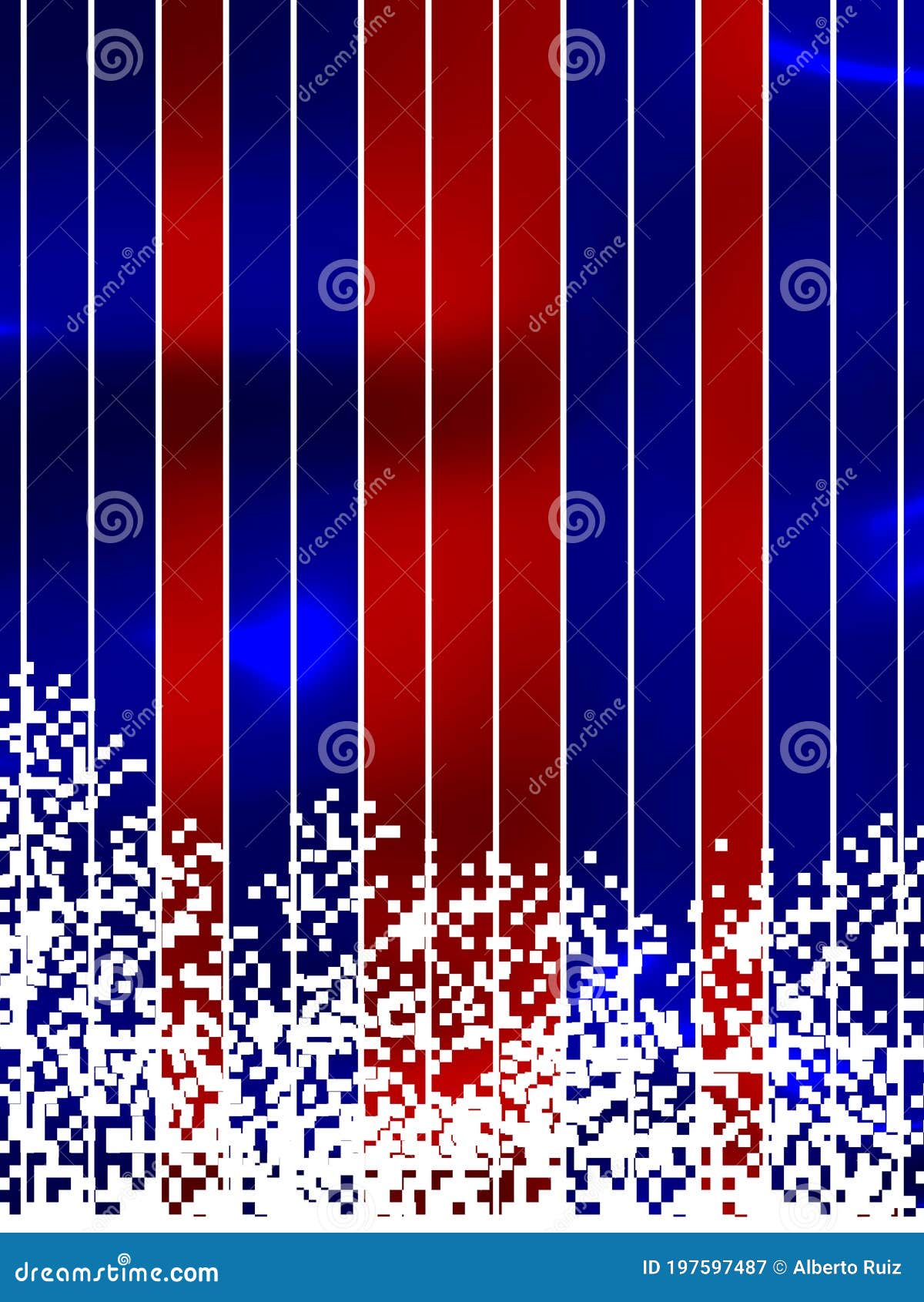 Red and Blue Svertical Stripes with Pixels Stock Illustration ...