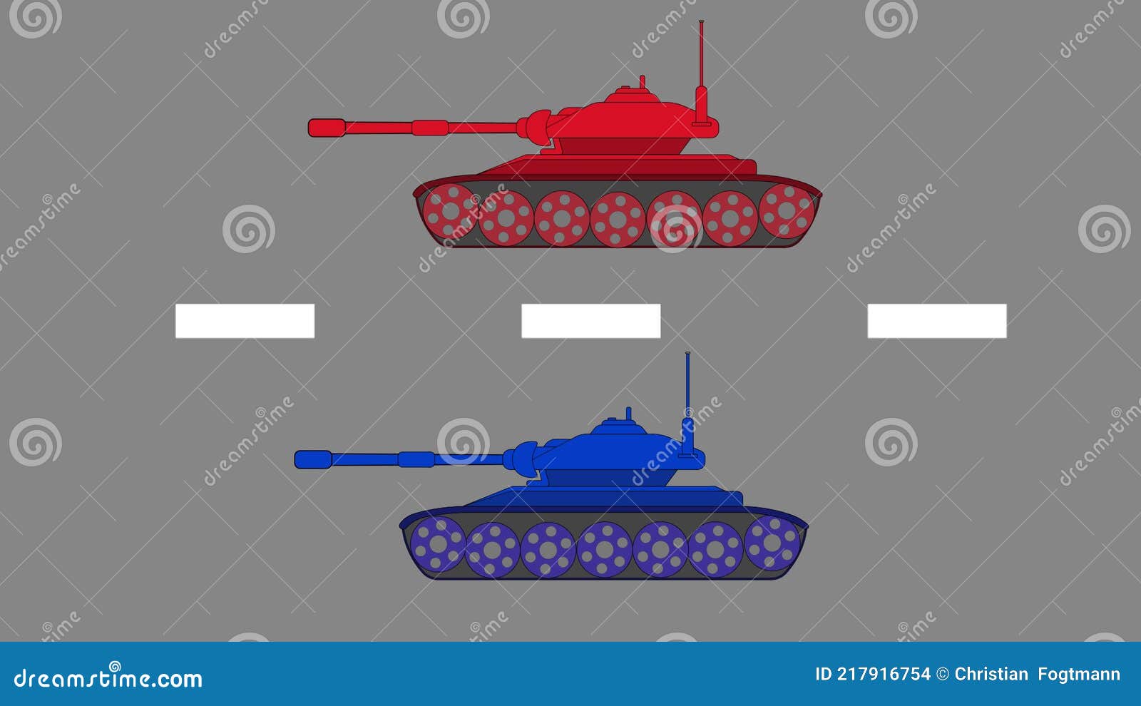 Red and Blue Tanks Driving on a Road Animation Stock Footage - Video of ...