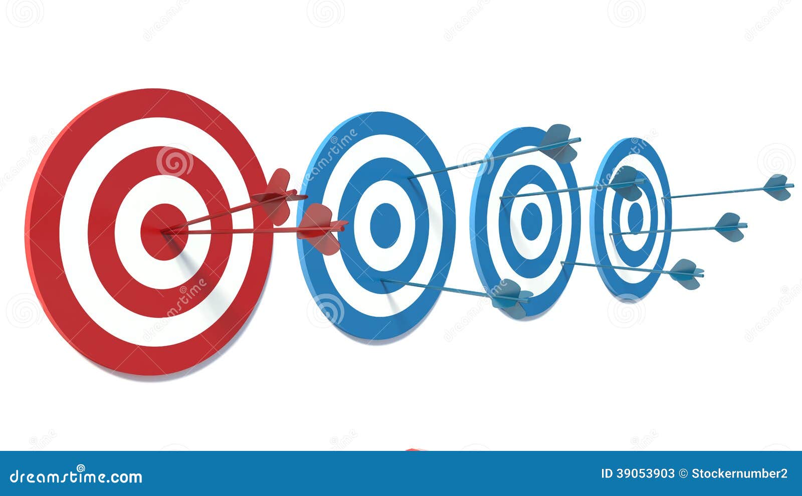Red and Blue Targets. Success Stock Illustration - Illustration of ...