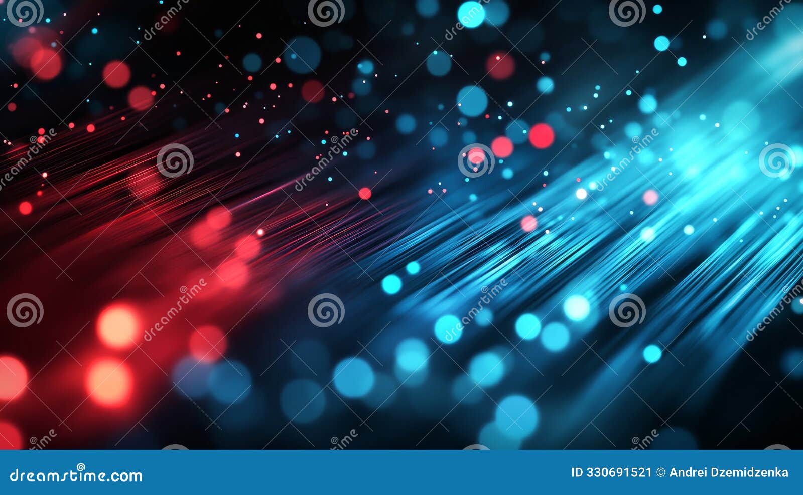 A Red-blue Technology Background with Bursts of Light and a Speed ...