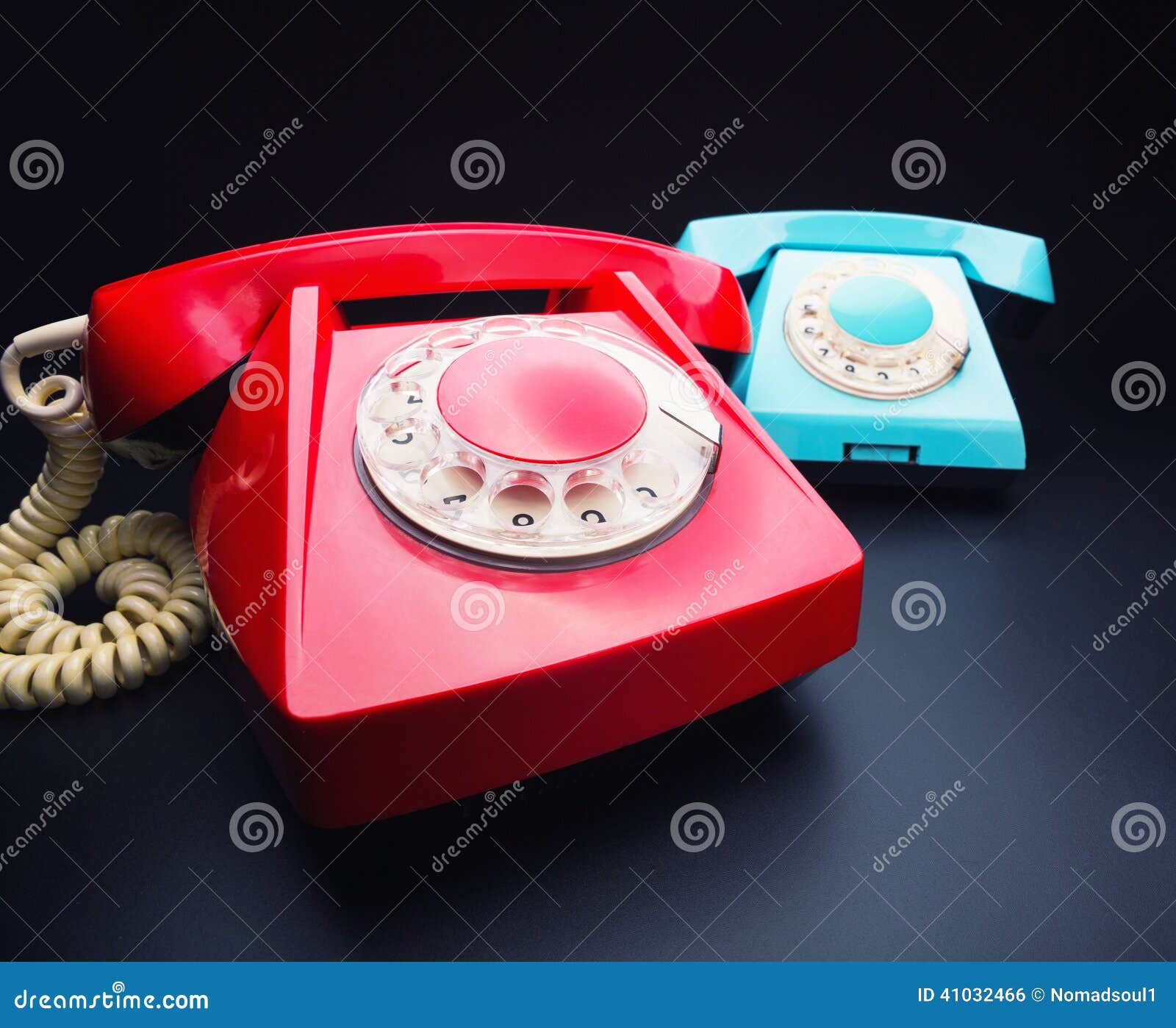 Red and blue telephones stock photo. Image of classic - 41032466