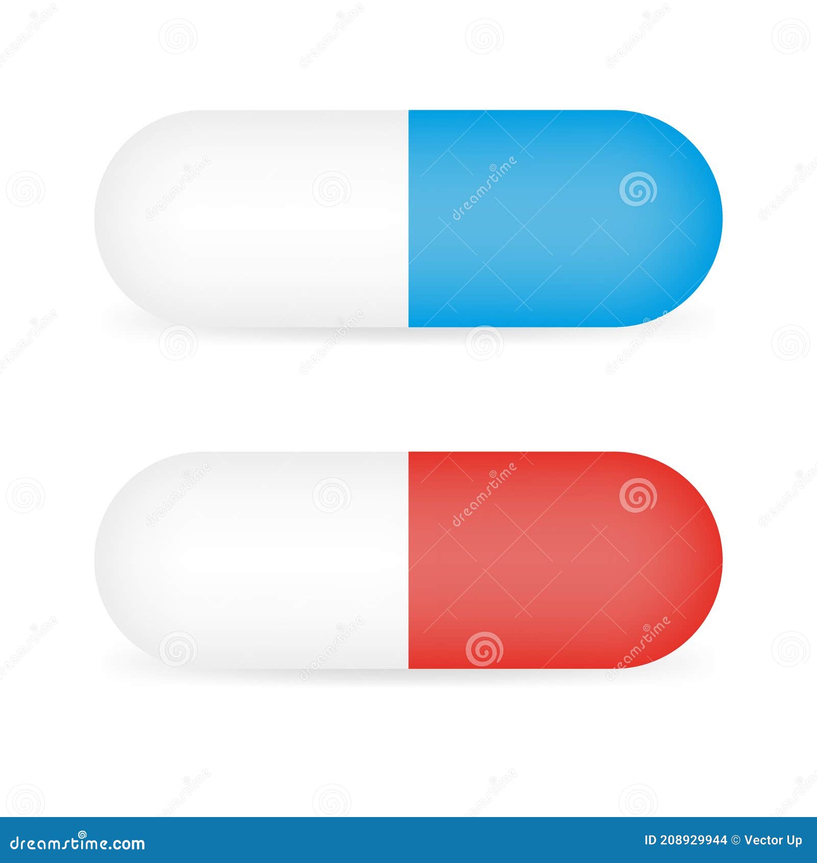 Red and Blue Template Pills Capsules Isolated. Ready for Your Design ...