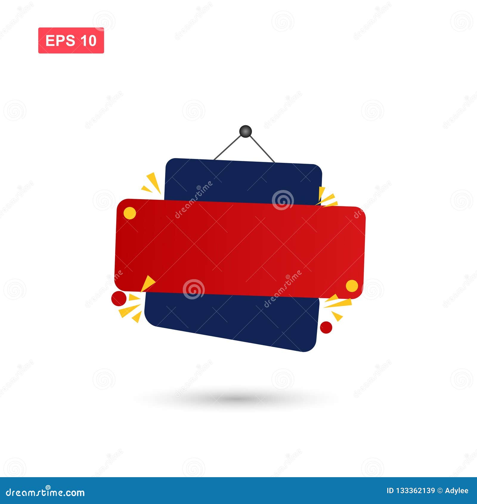 Red and Blue Text Box Vector Design Isolated 2 Stock Vector ...