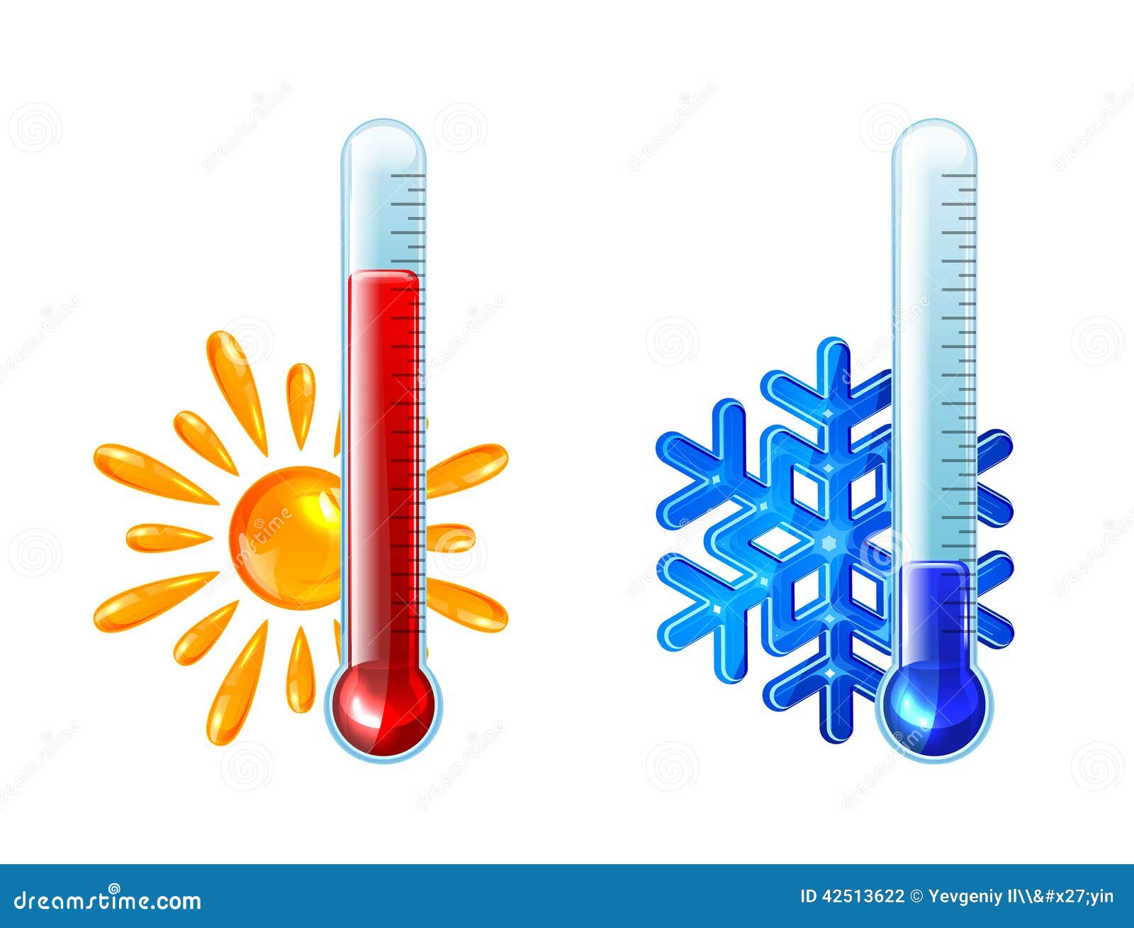 Red and blue thermometers stock vector. Illustration of glass - 42513622