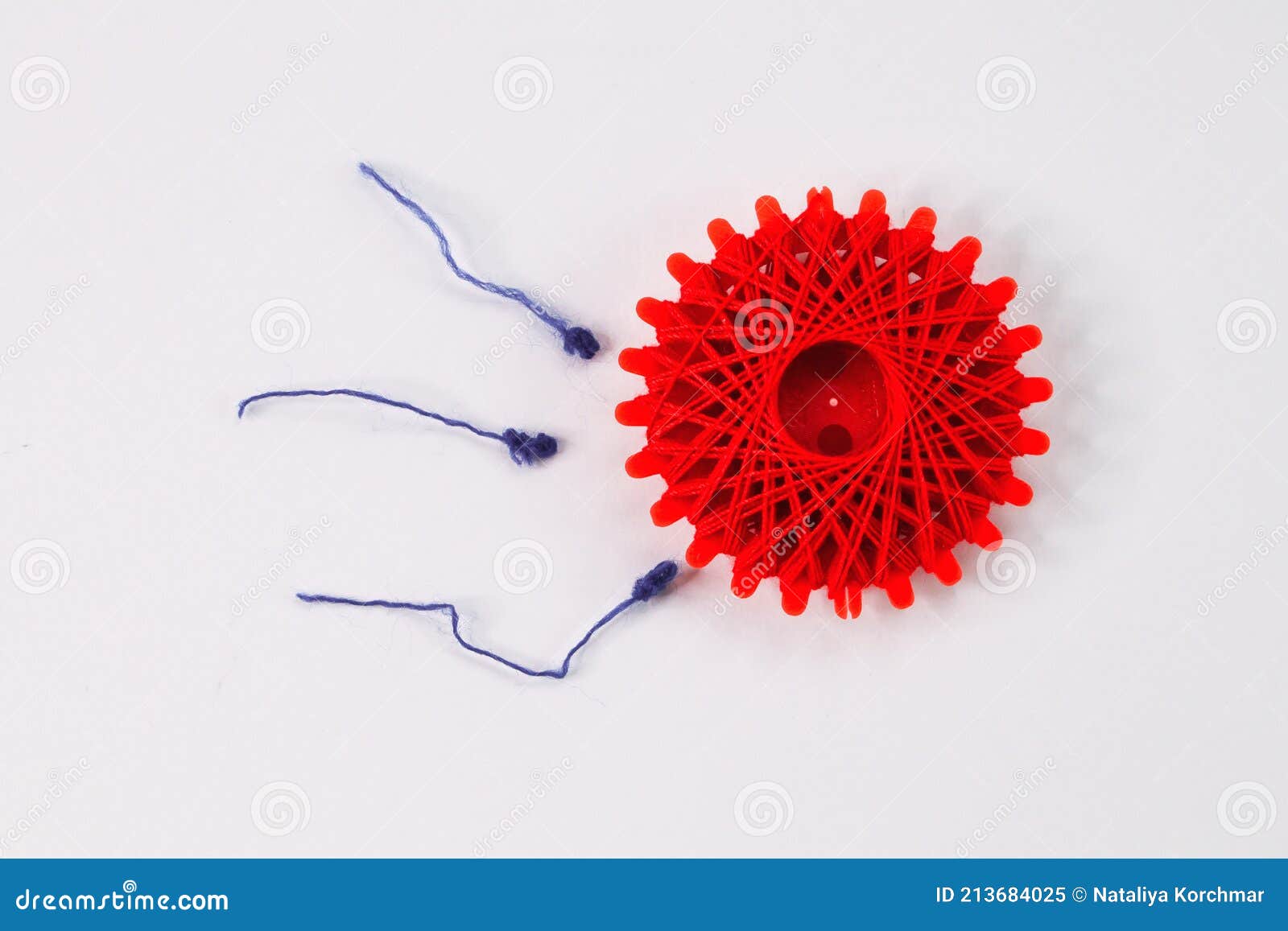 Red and blue threads. stock image. Image of isolated - 213684025