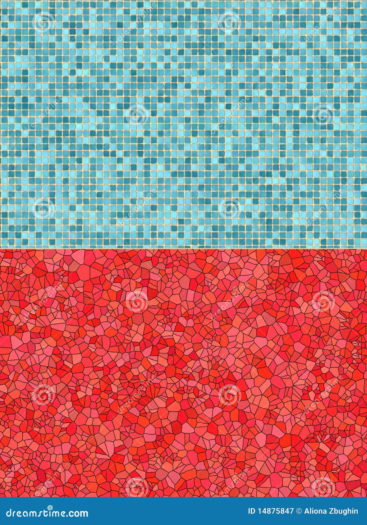 Red And Blue Tile Floor Background