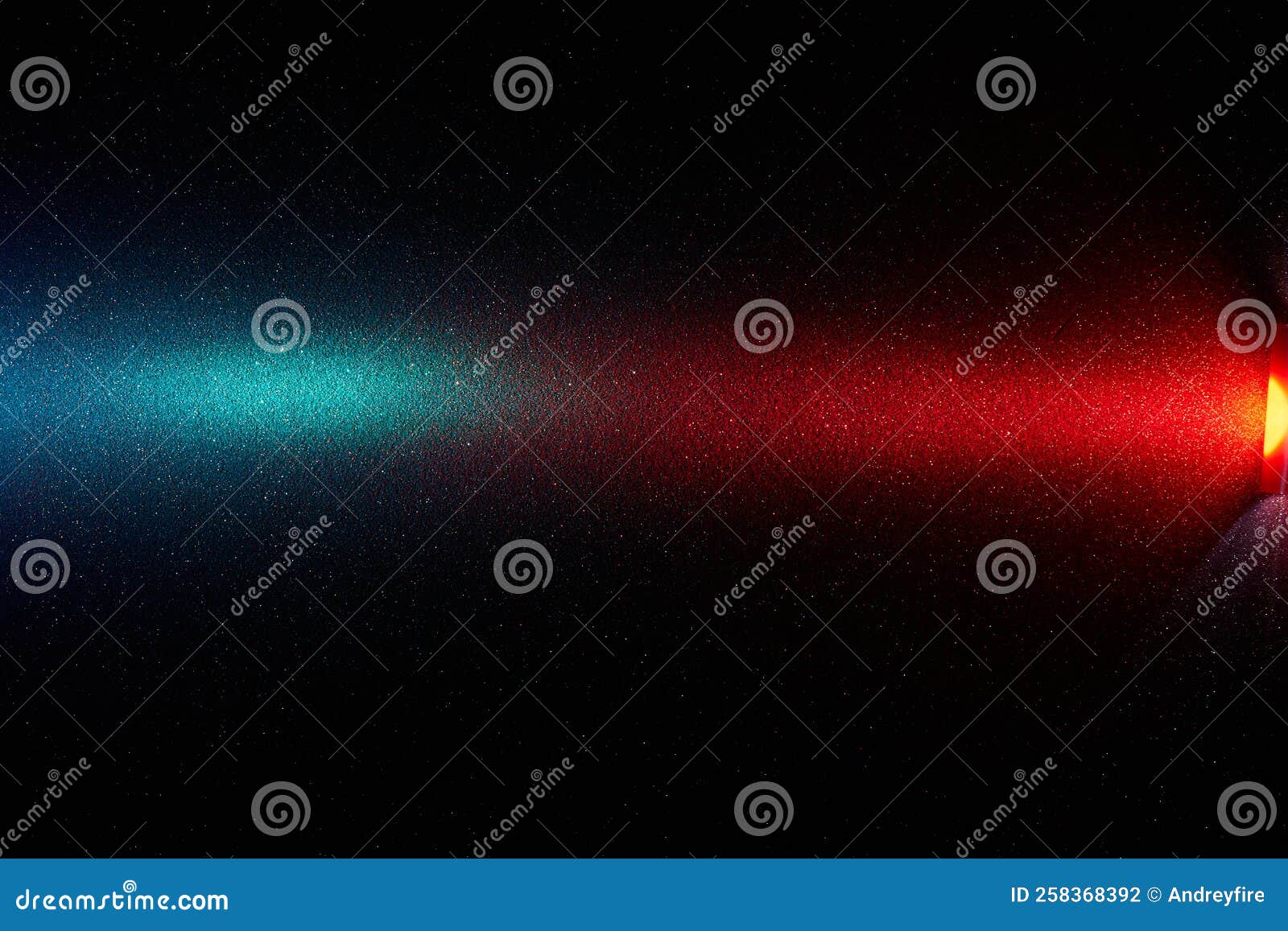 Red and Blue Transient Bright Gradient Beam of Light on Black ...