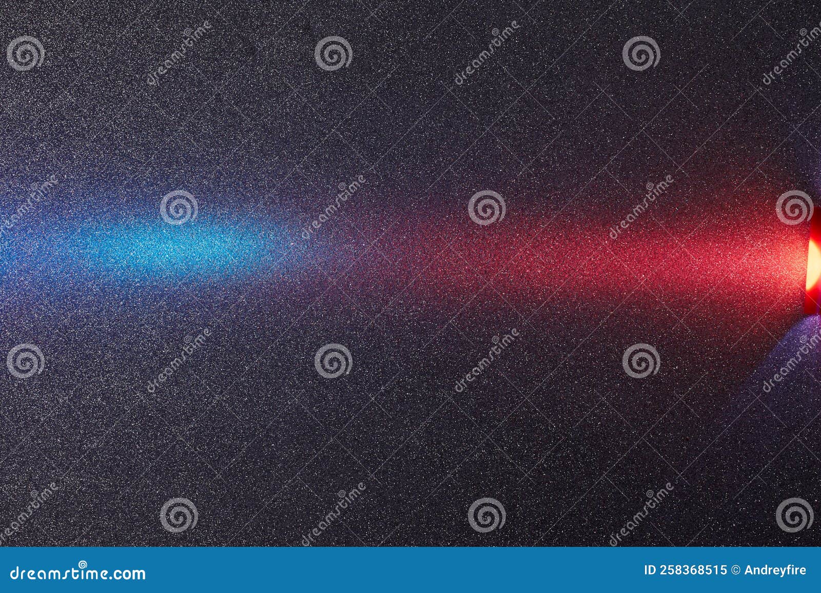 Red and Blue Transient Bright Gradient Beam of Light on Dark Purple ...