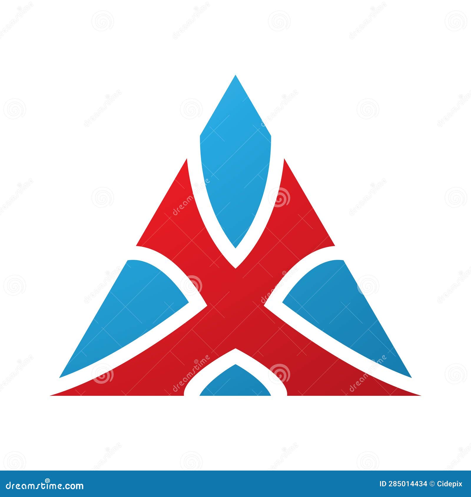 Red and Blue Triangle Shaped Letter X Icon Stock Vector - Illustration ...