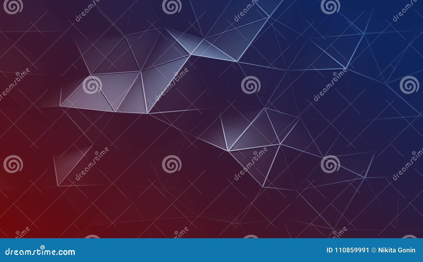 Red And Blue Triangular Polygons 3D Rendering Stock Photo ...