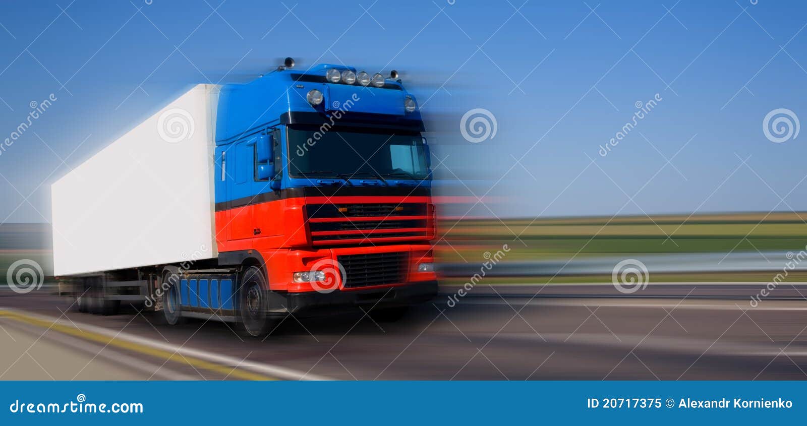 Red blue truck stock image. Image of logistic, speed - 20717375
