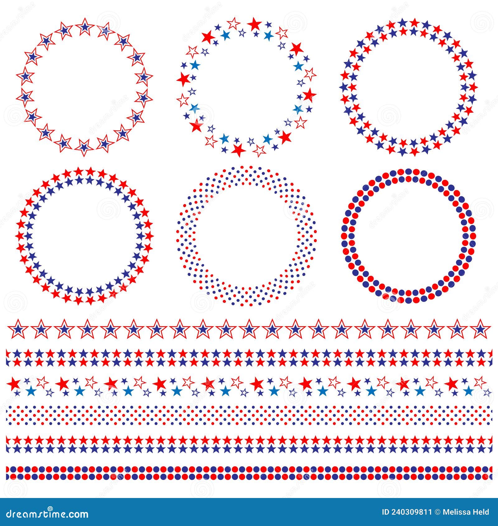 Red Blue Vector Star Frames and Border Patterns Stock Vector ...