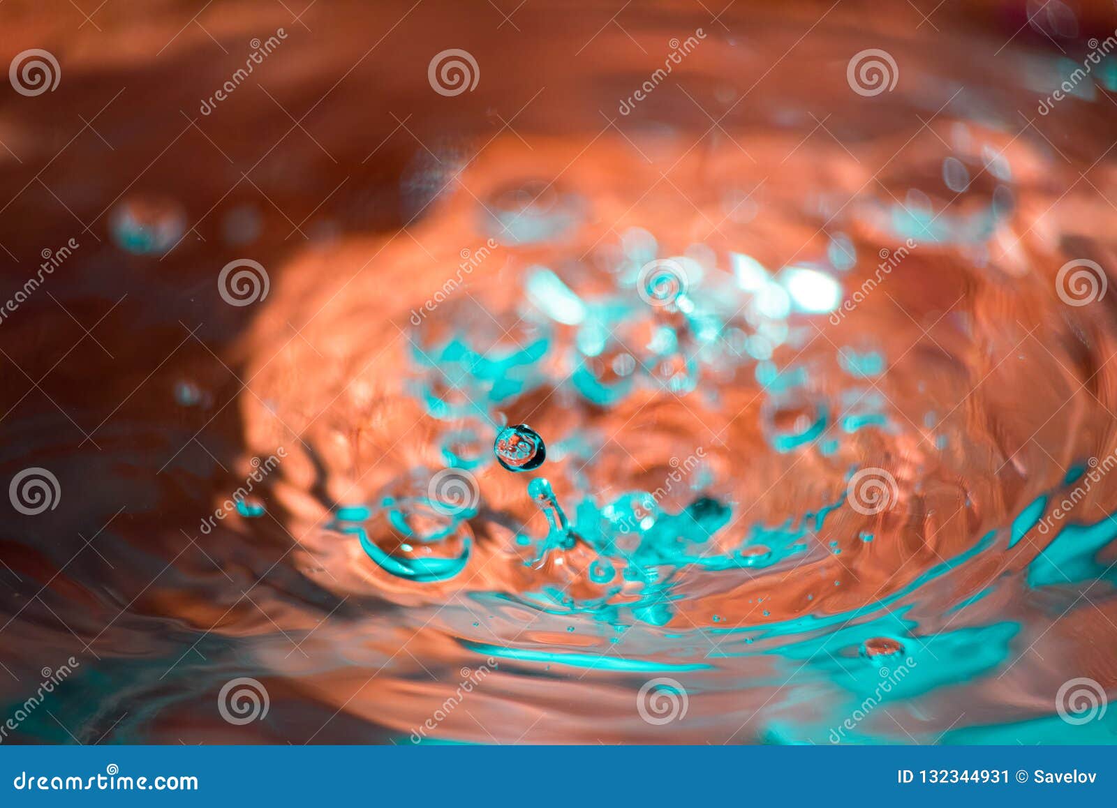 Red with Blue Water Background with Falling Drop Stock Image - Image of ...