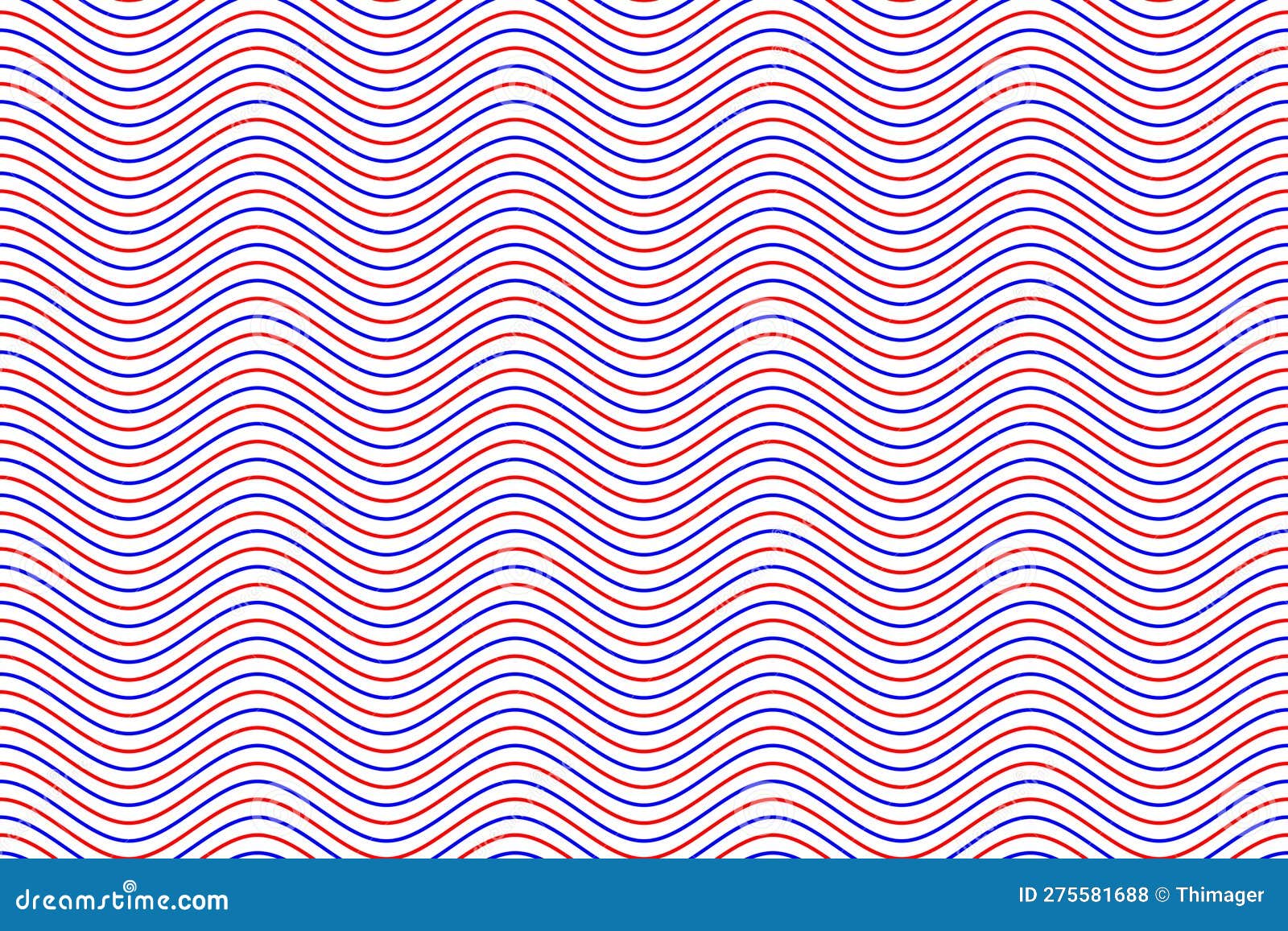 Red and Blue Water Wave Lines Seamless Pattern on White Background ...