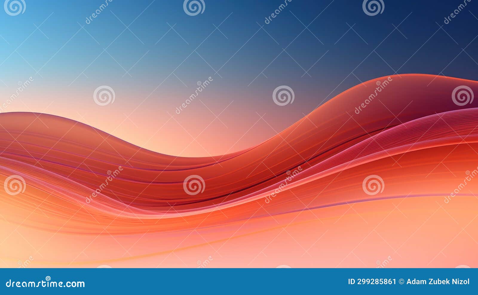 A red and blue wavy lines stock illustration. Illustration of vibrant ...