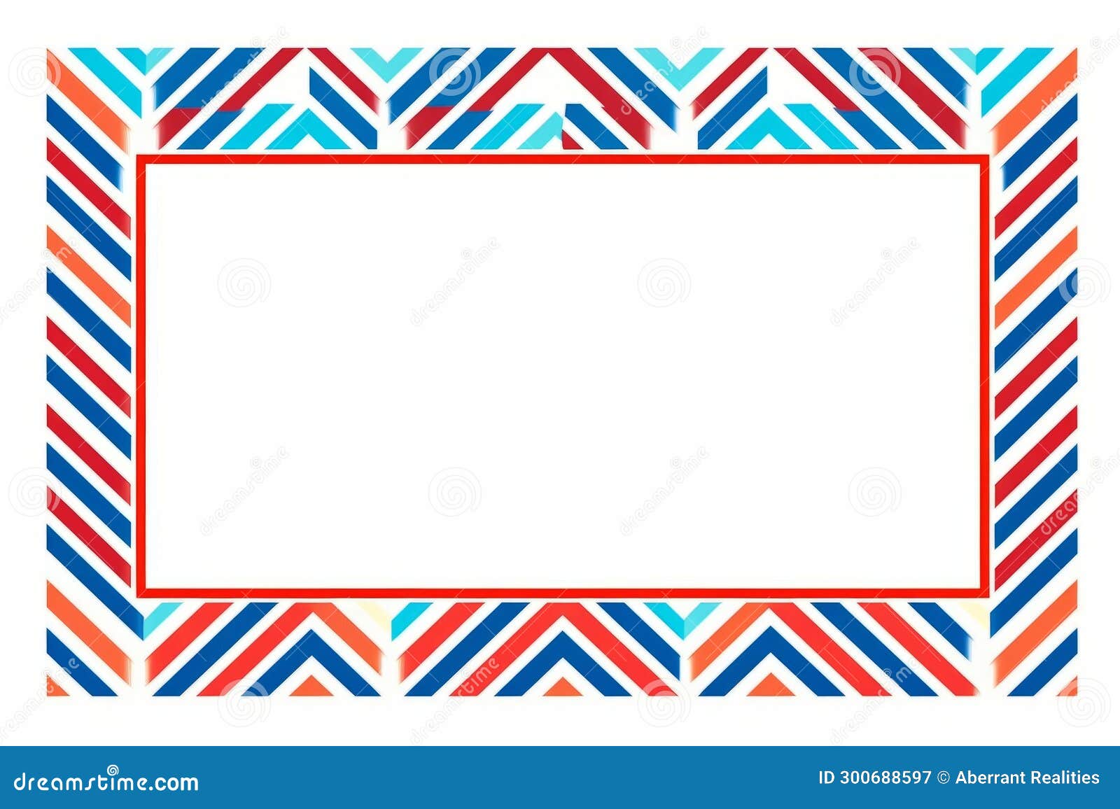 A Red Blue and White Chevron Pattern Frame Stock Illustration ...