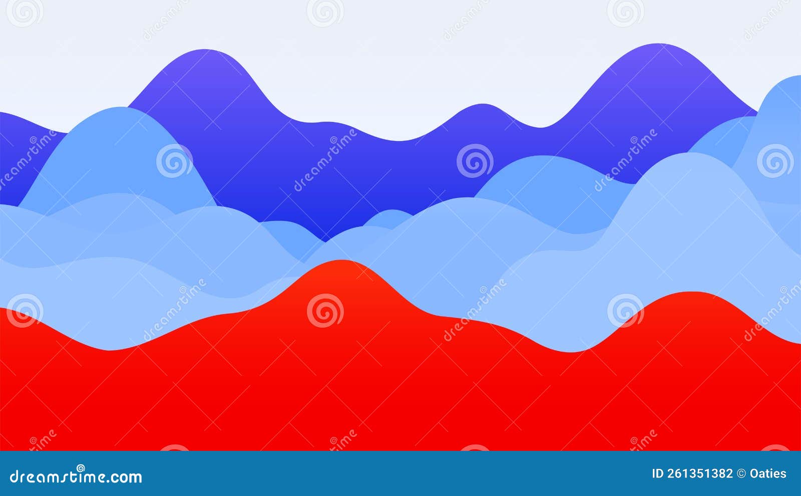 Red Blue White Layers Wavy Background Stock Vector - Illustration of ...