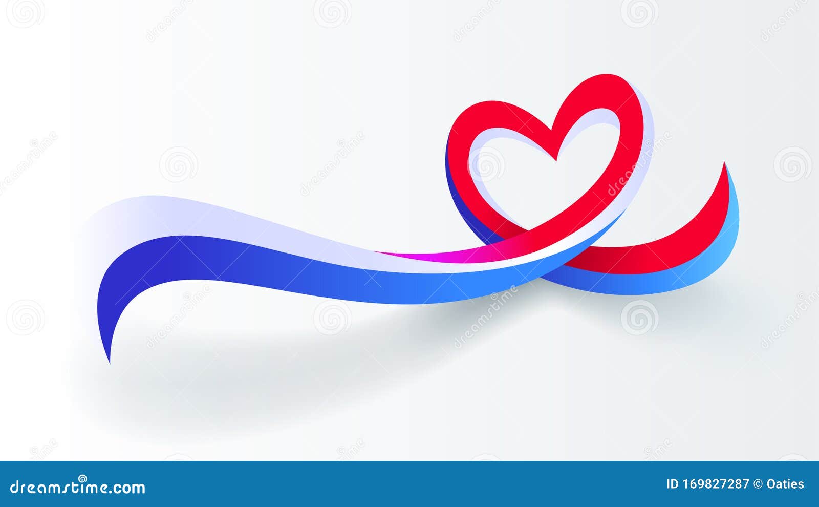 Red Blue White Motion Heart Wave Abstract Stock Vector - Illustration ...