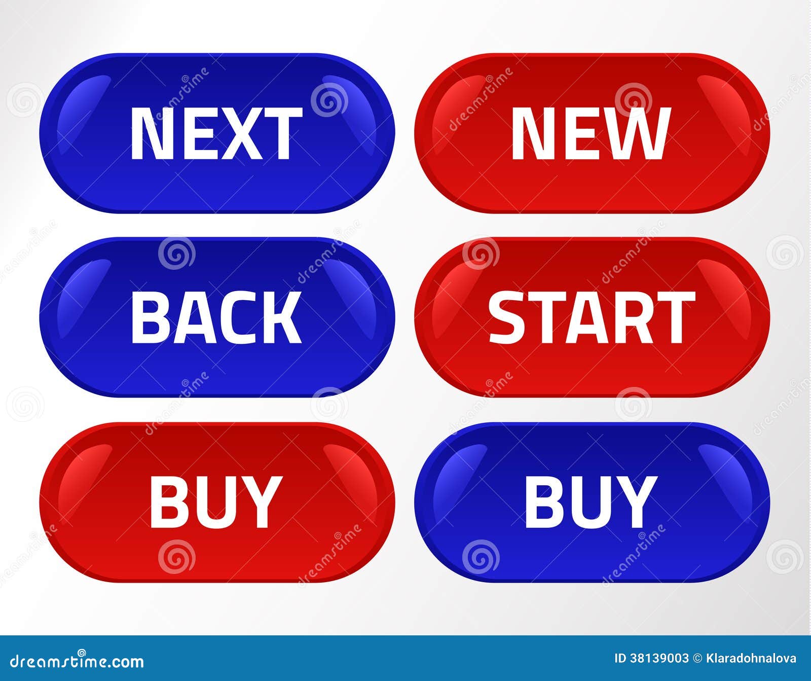 Red and Blue Wide Buttons Isolated Stock Vector - Illustration of ...
