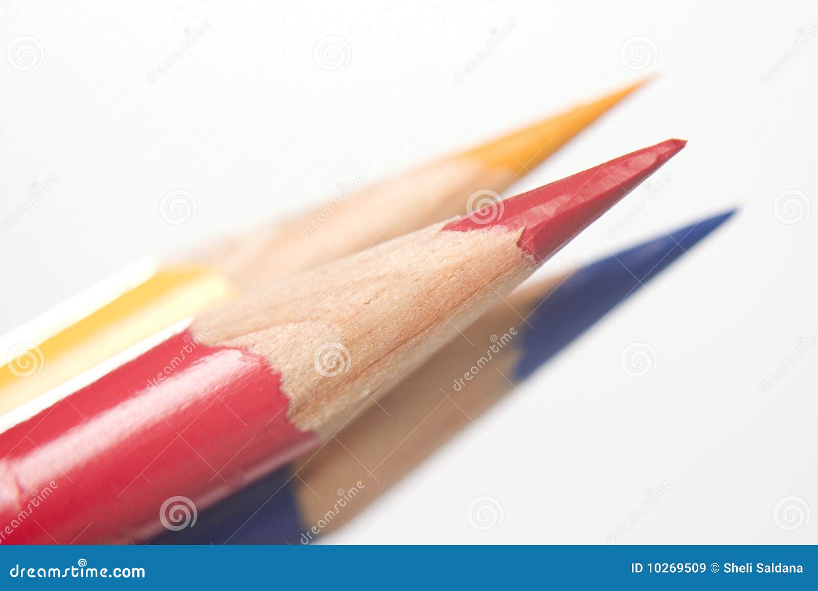 Red Blue Yellow Colored Pencils Stock Image - Image of supplies, tool ...