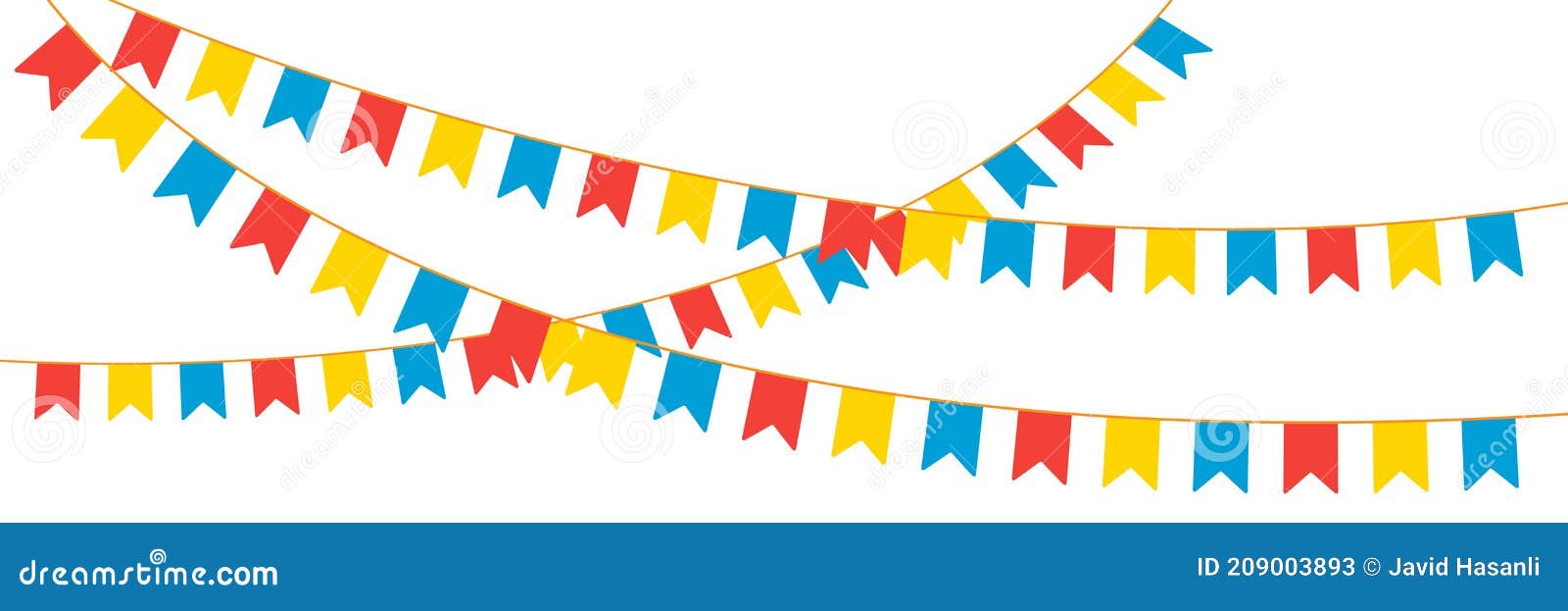 Red, Blue and Yellow. Colorful Party Background with Flags Vector Stock ...