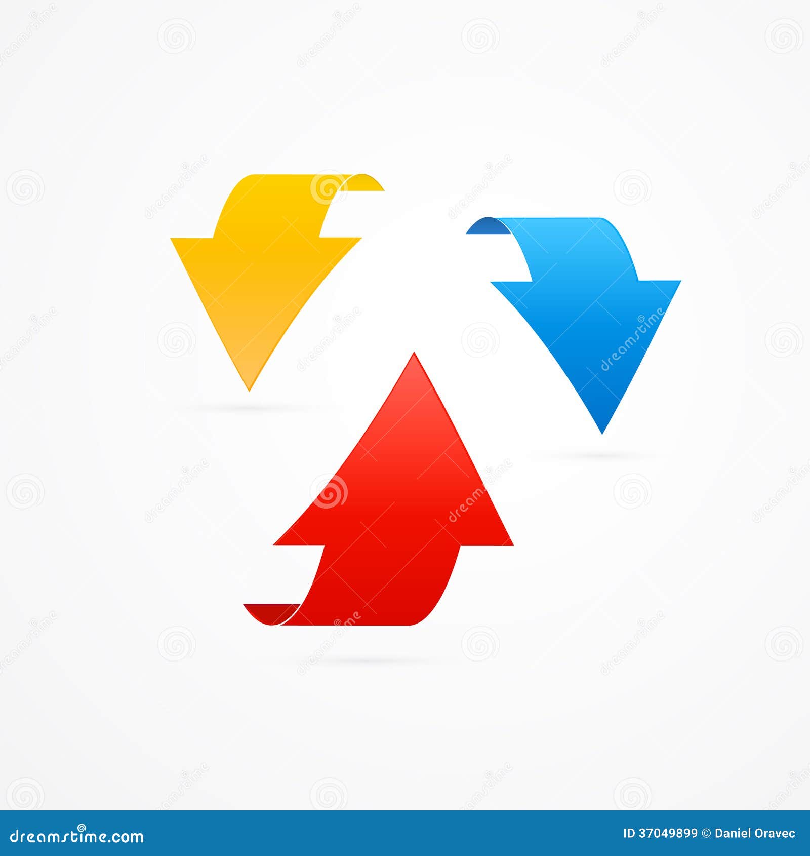 Red, Blue and Yellow 3d Vector Arrows Stock Vector - Illustration of ...