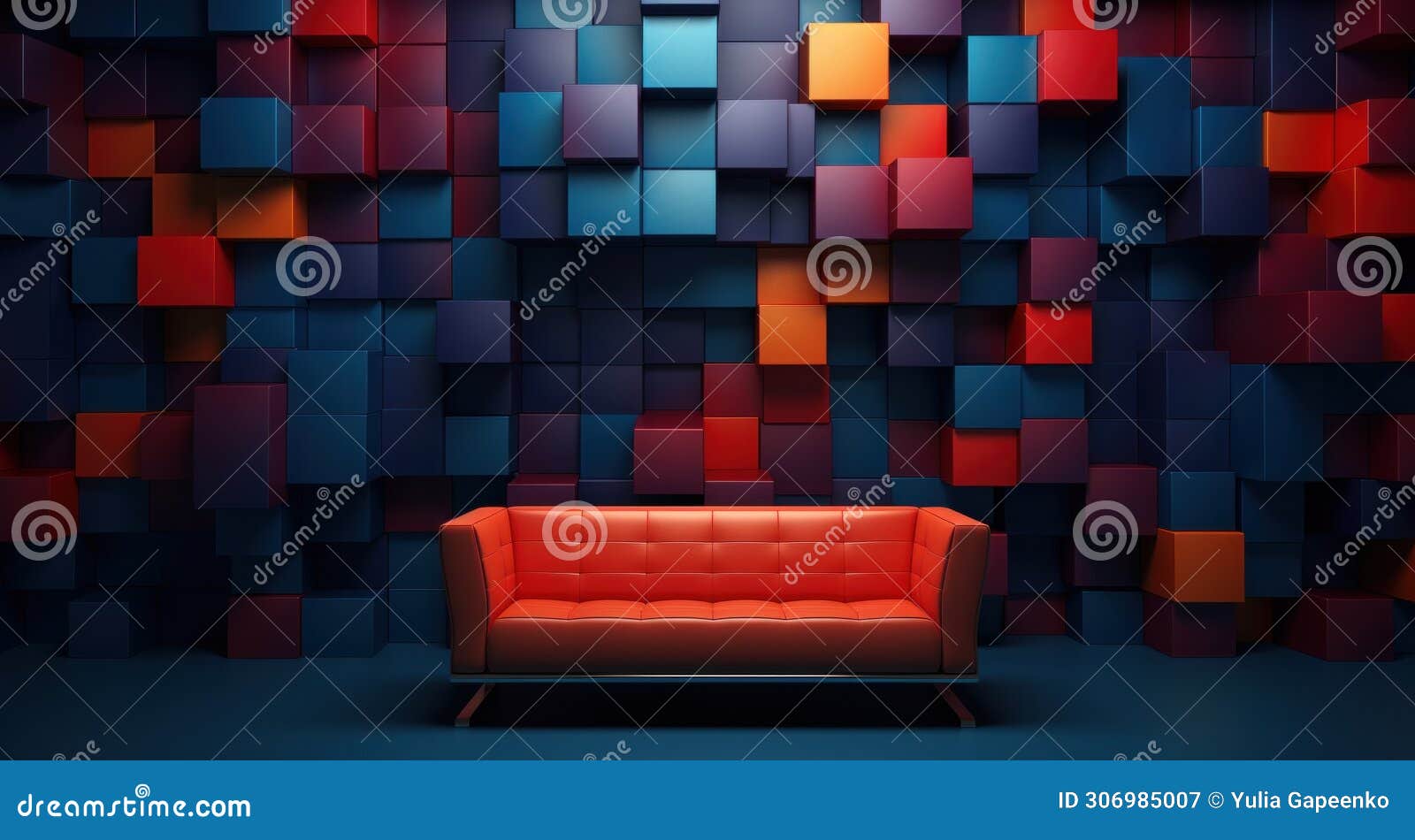 Red, Blue and Yellow Geometric Pattern Wallpaper, Stock Illustration ...