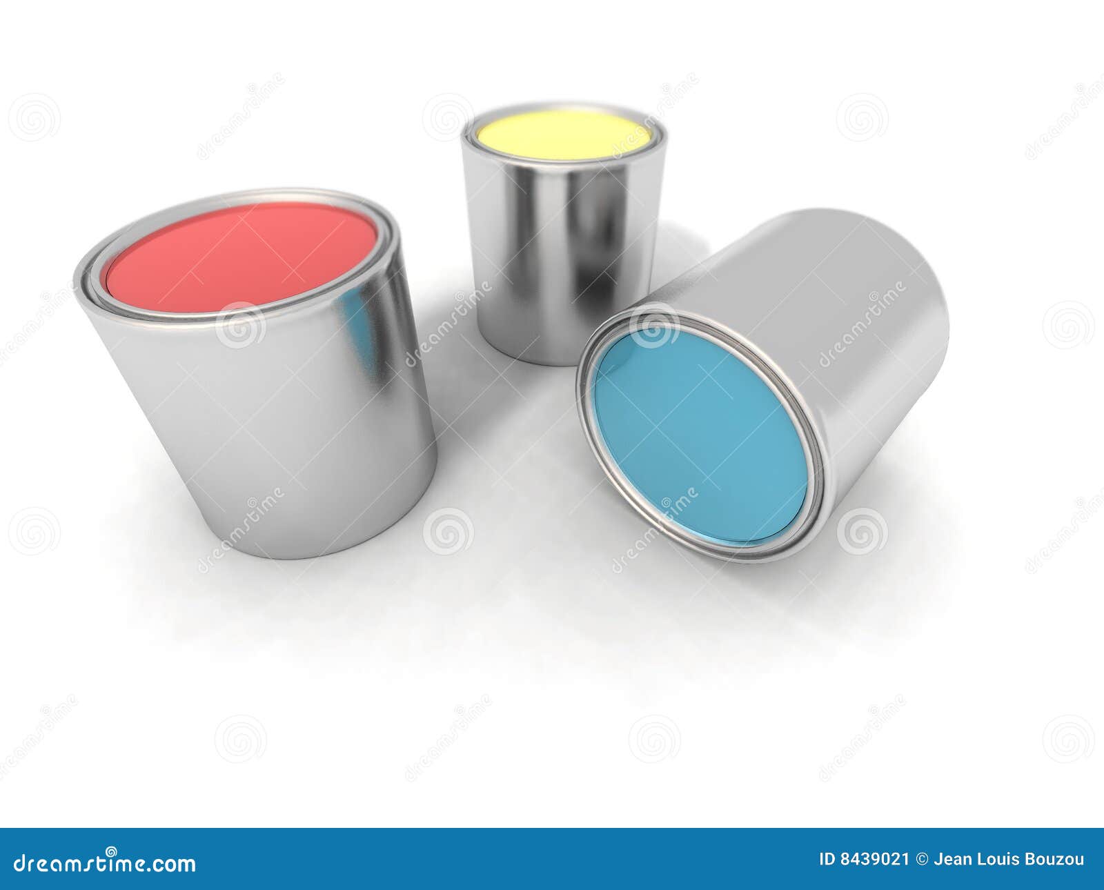 Red, Blue and Yellow Paint Boxes Stock Illustration - Illustration of ...