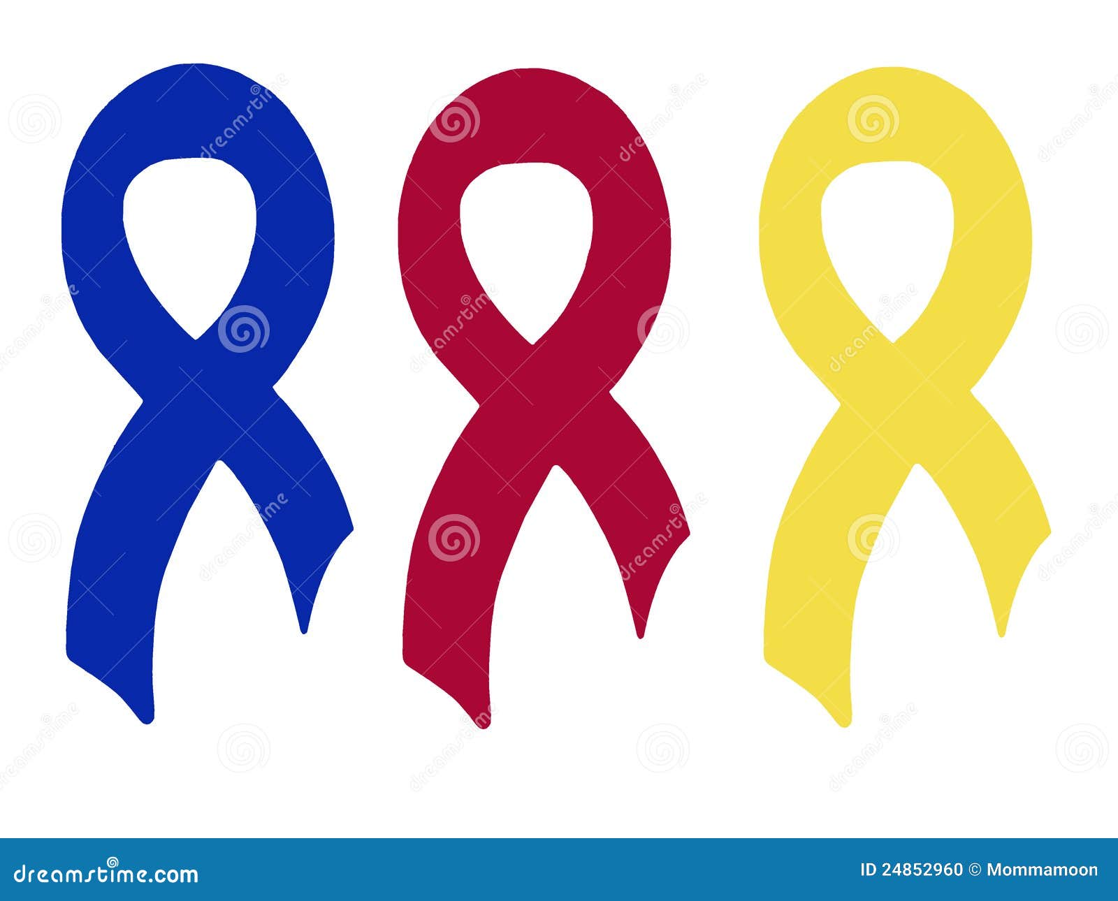Red, Blue and Yellow Ribbons Stock Illustration - Illustration of ...