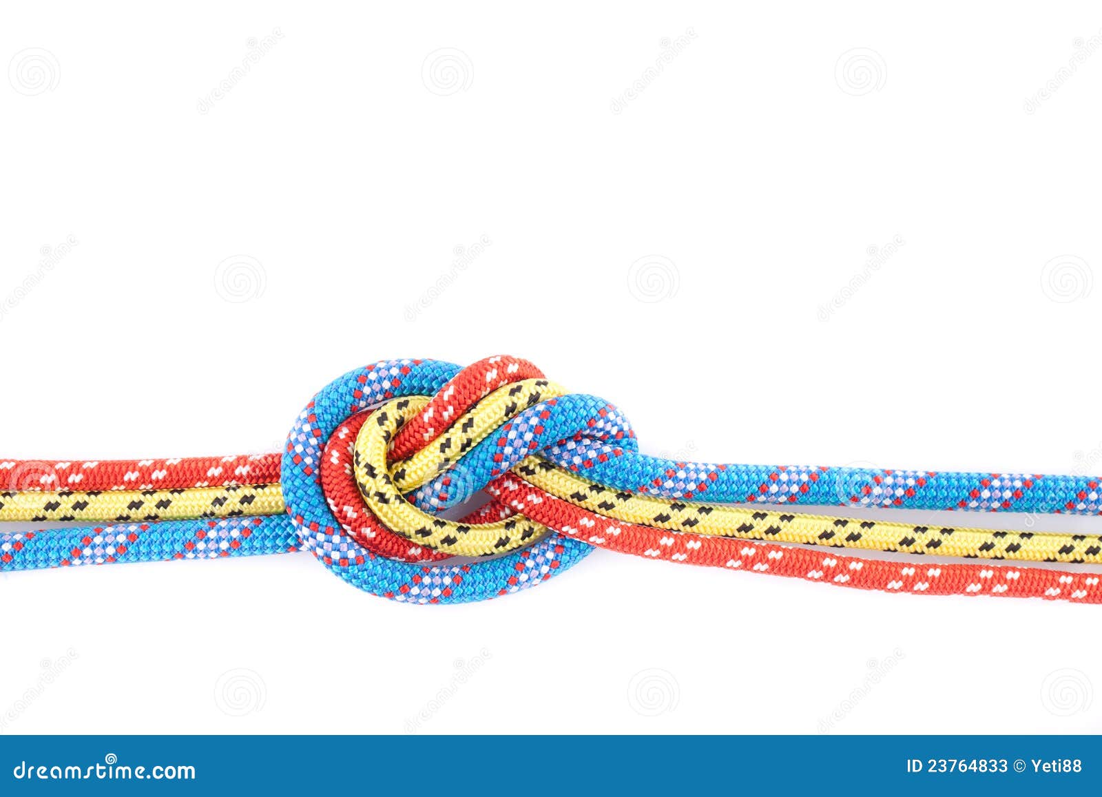 Red blue yellow rope knot stock image. Image of mountain - 23764833