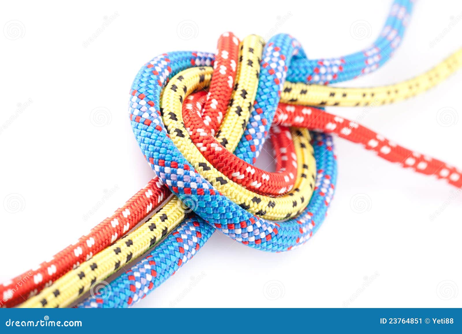Red blue yellow rope knot stock image. Image of business - 23764851