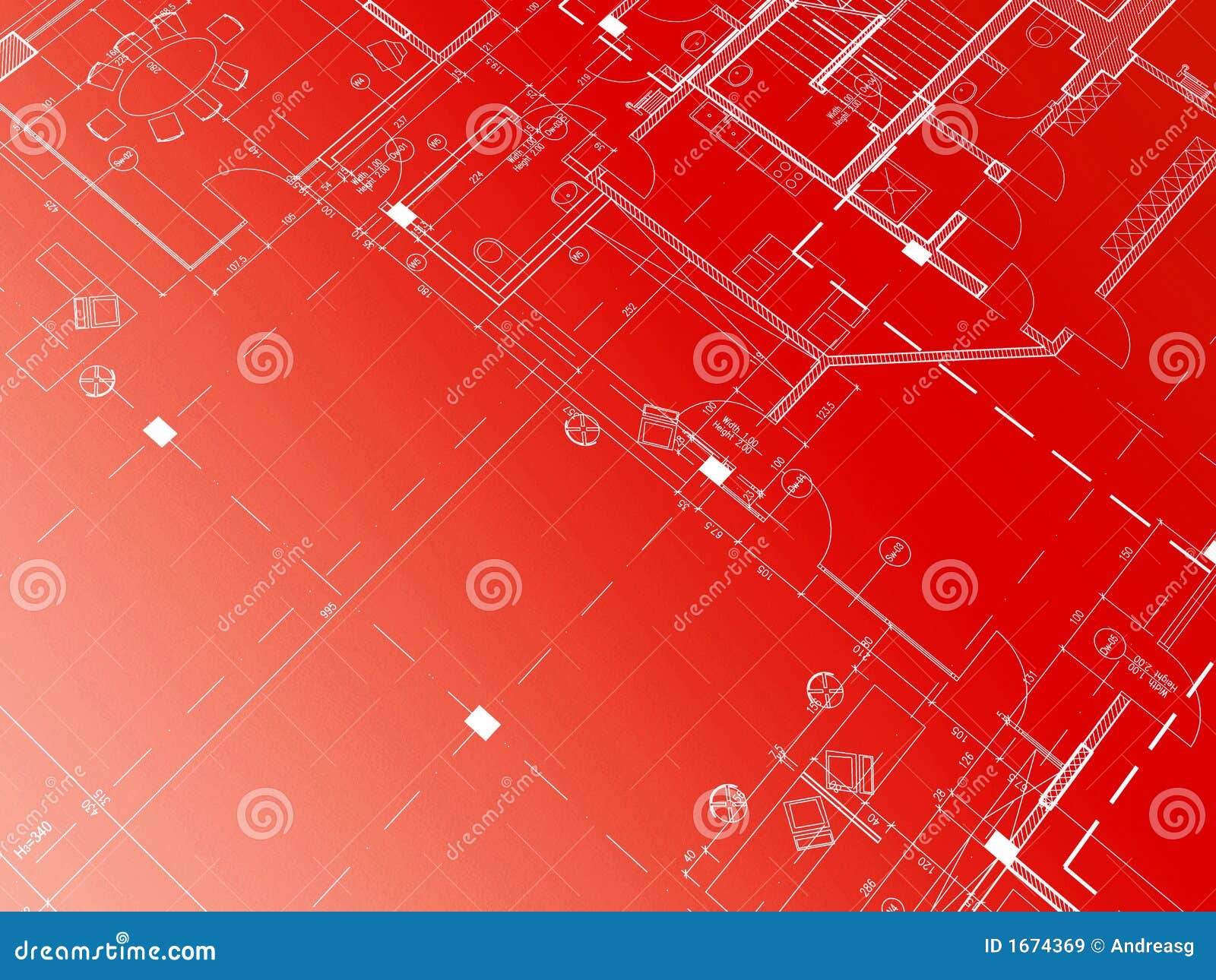 Red blueprint stock illustration. Illustration of architects - 1674369