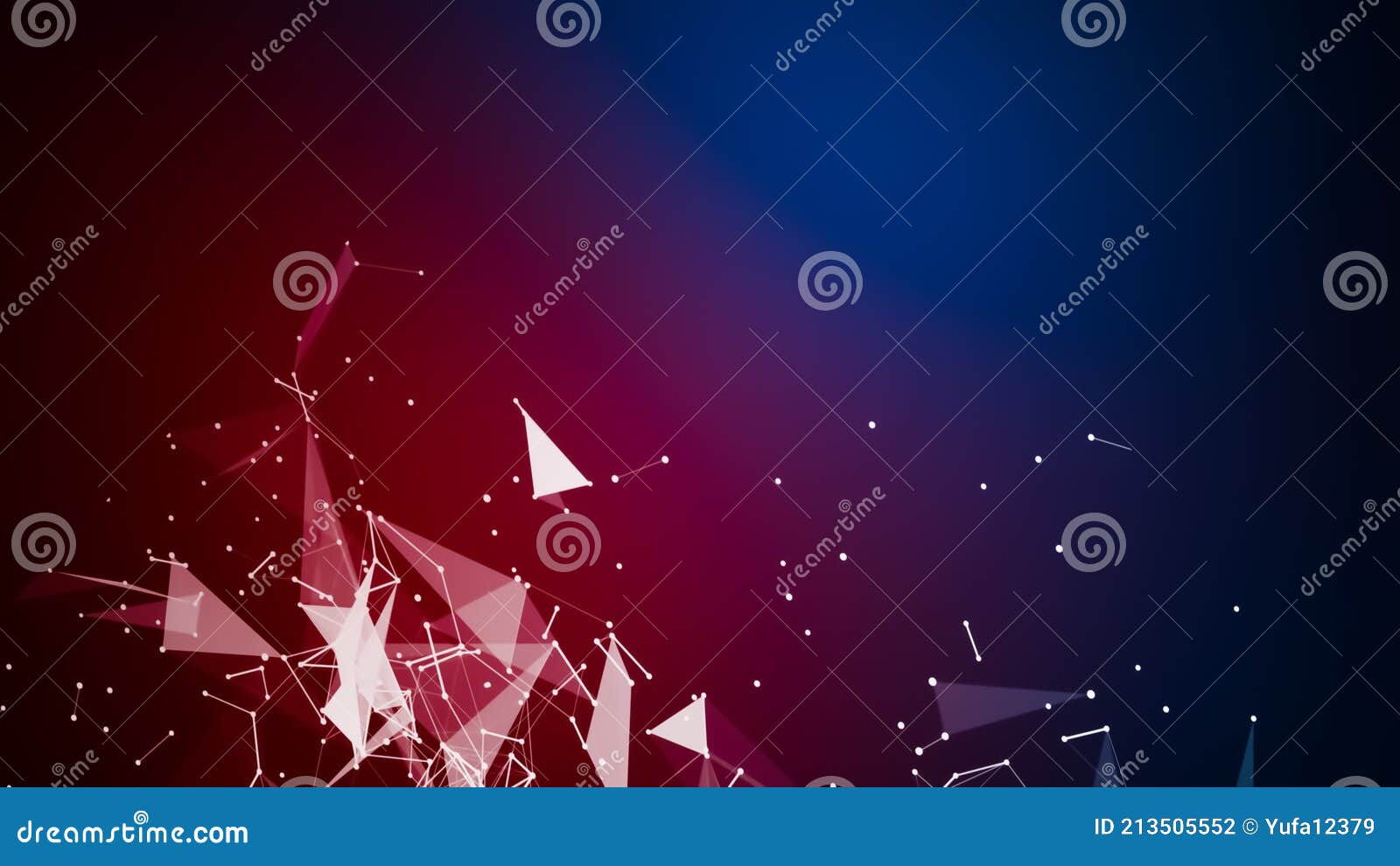 Red Blurred Abstract Plexus Particle Effect Background. Mess Communication Technology Network ...