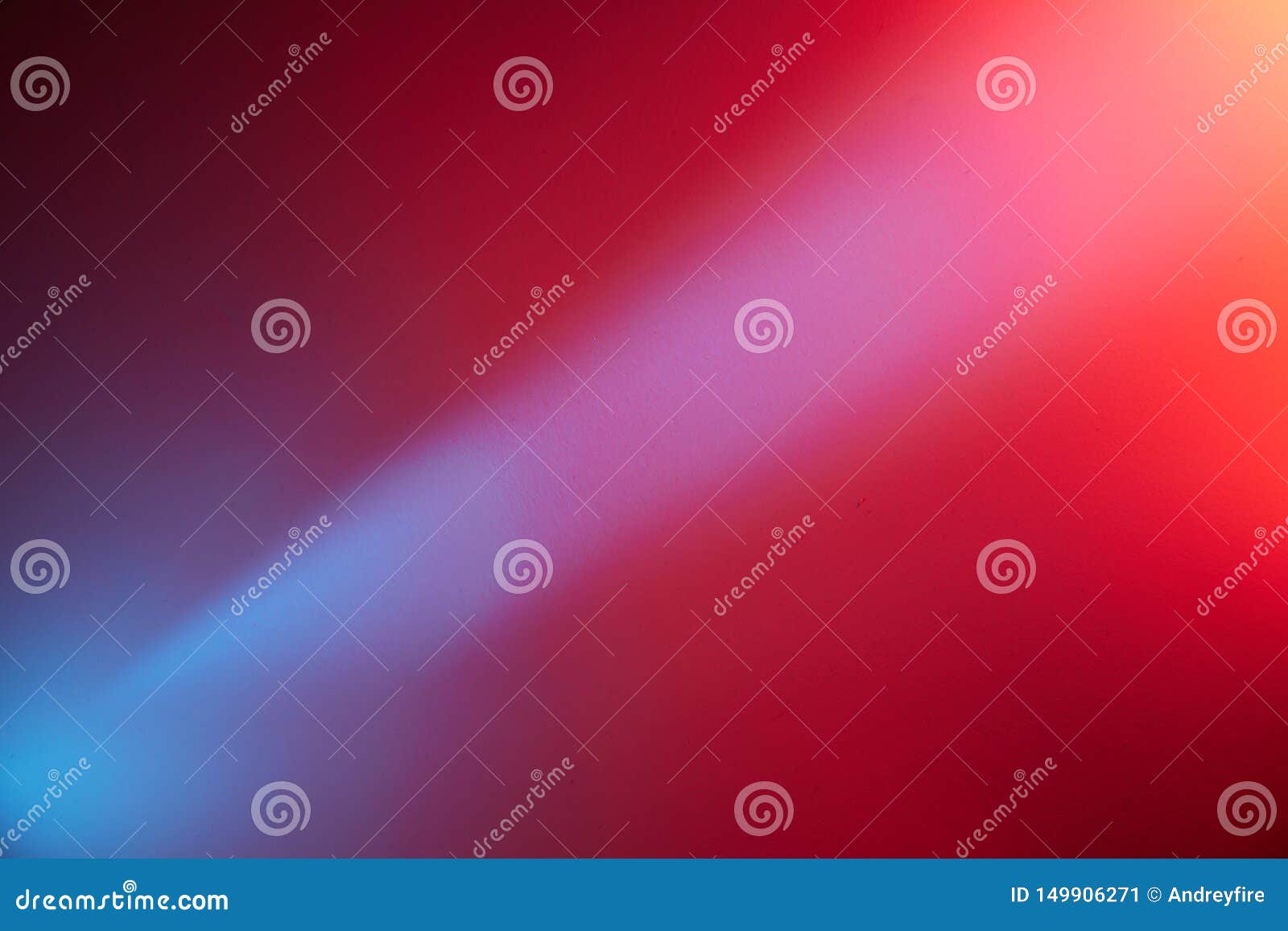 On a Red Blurred Background, a Blue Diagonal Beam of Light with a ...