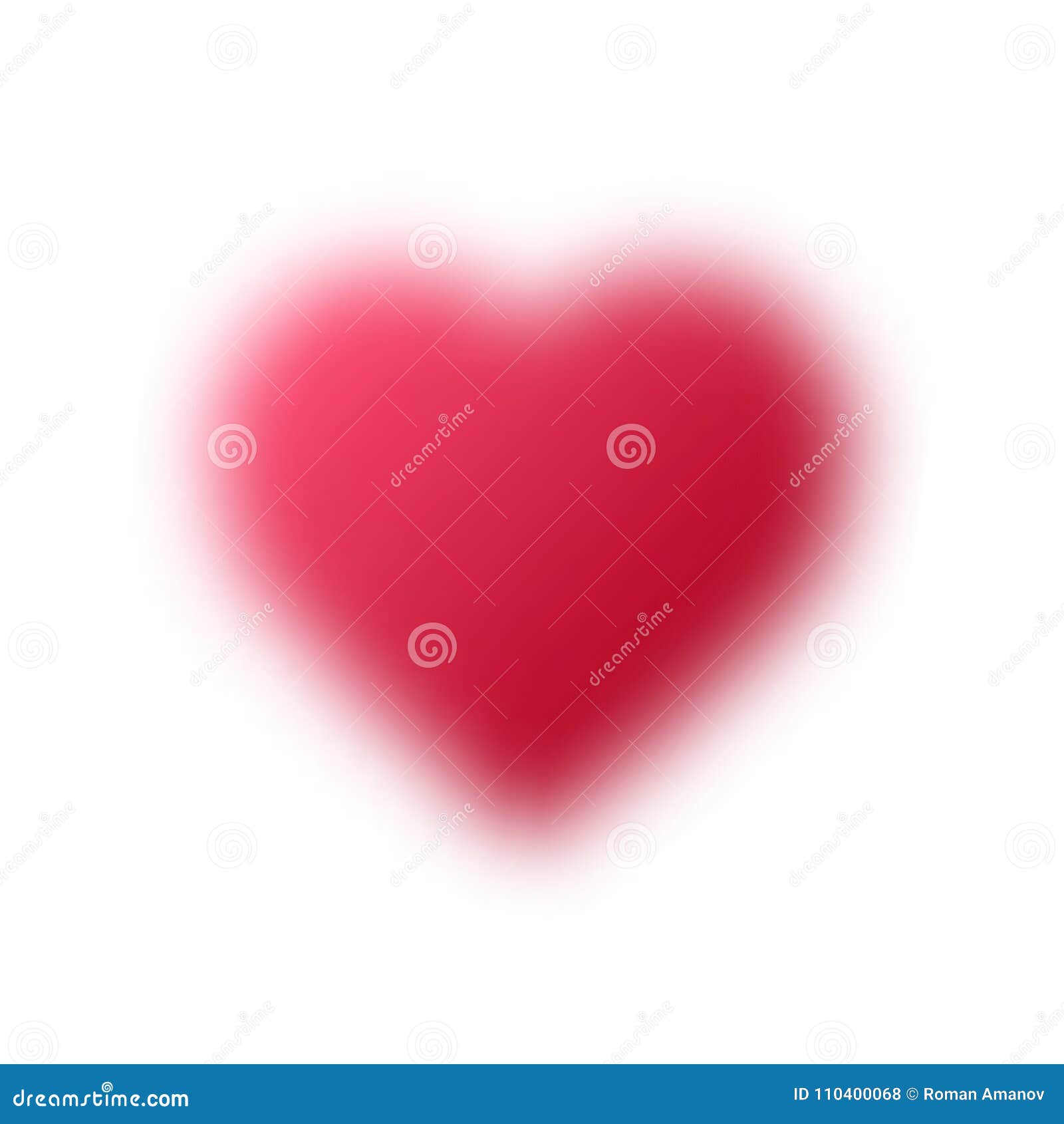 Red Blurred Heart Shape Isolated on White Background. Vector Stock ...