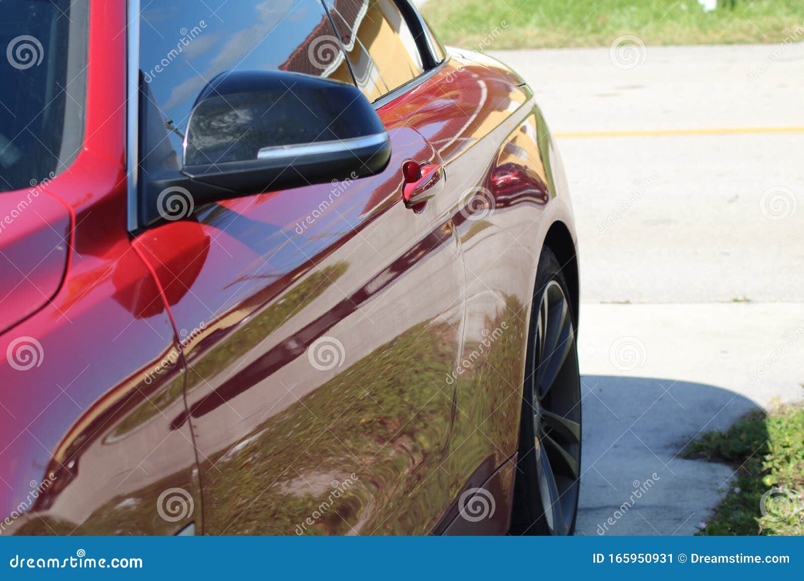 Red BMW Driver& X27;s Side Perspective Stock Image - Image of drivers ...