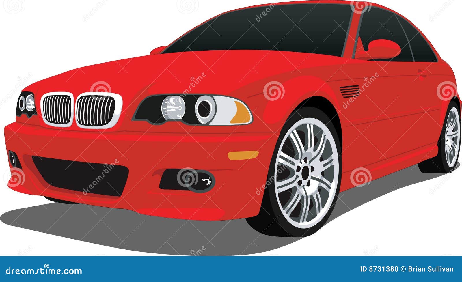 Red BMW M3 stock vector. Illustration of race, vector - 8731380