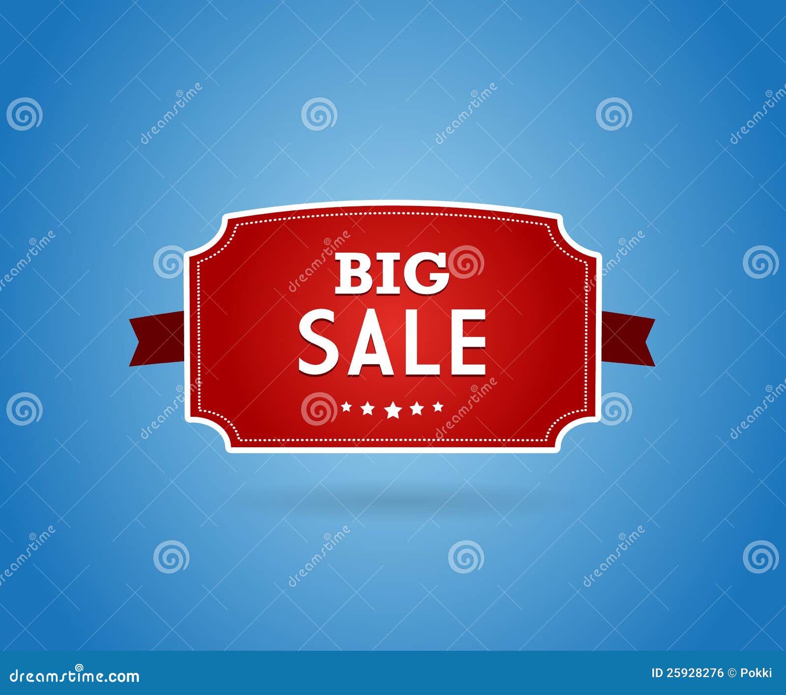 Red Board with Big Sale Sign. Stock Vector - Illustration of mark ...