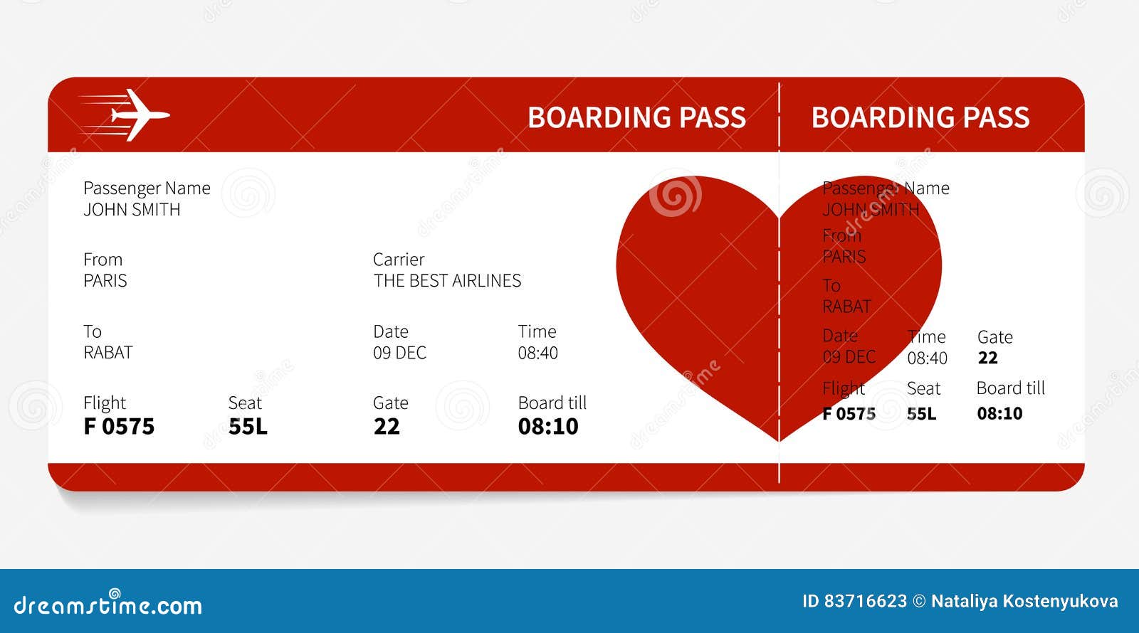 Red boarding pass stock vector. Illustration of tourist - 83716623