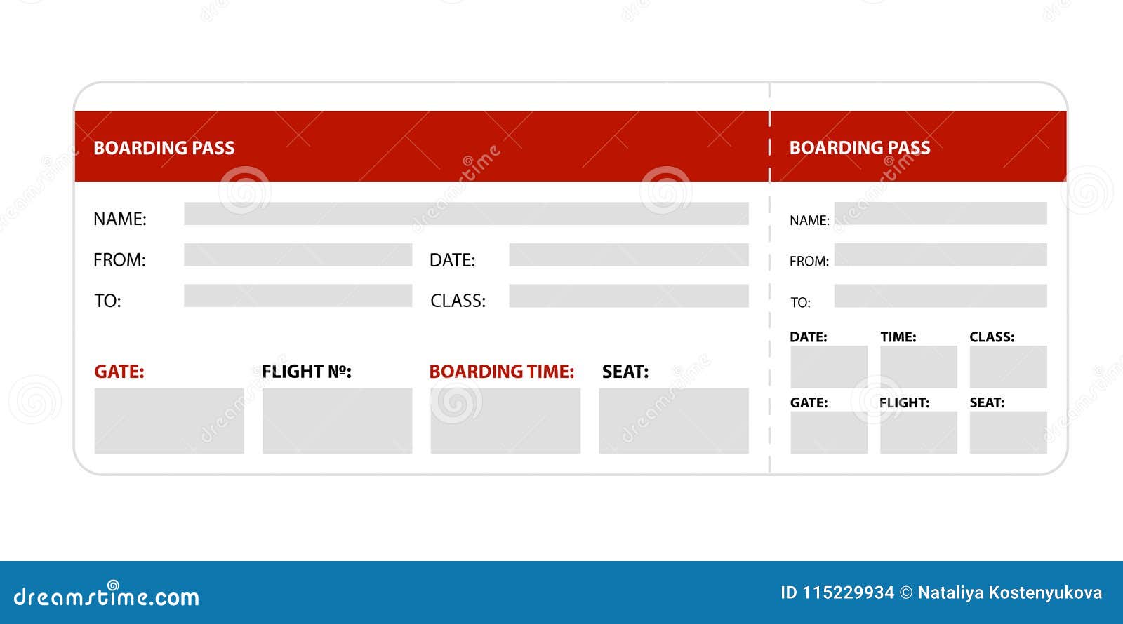 Red boarding pass stock vector. Illustration of plane - 115229934