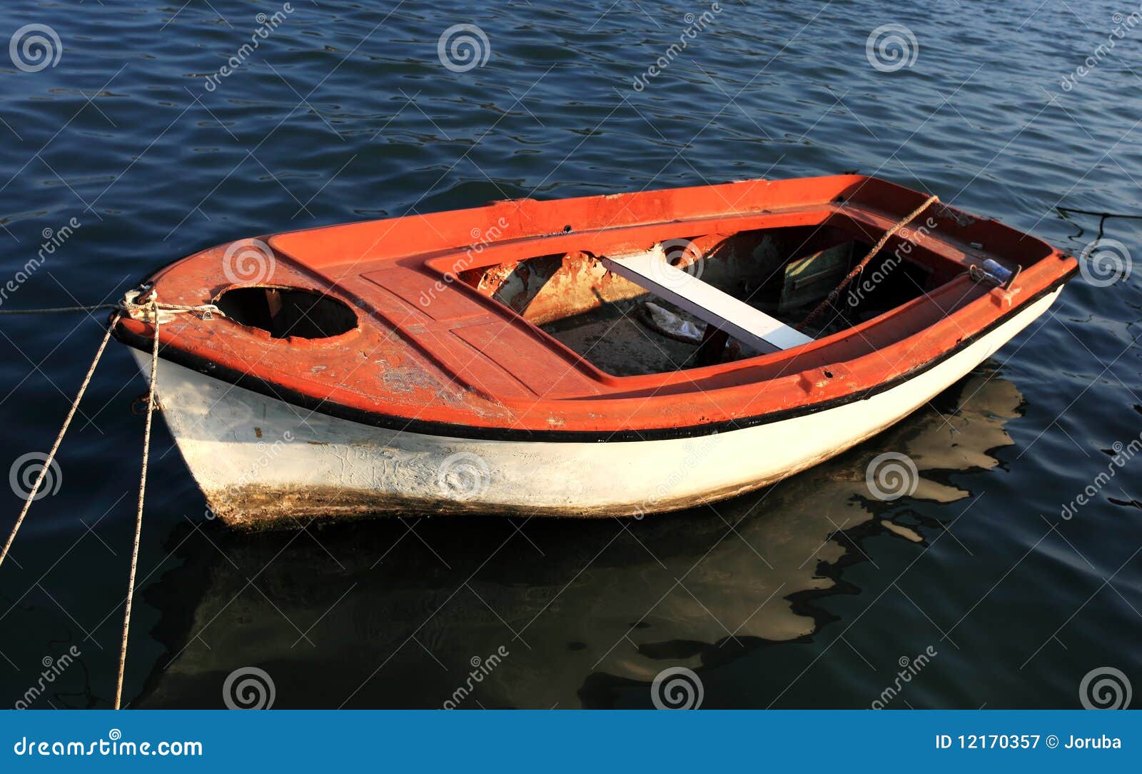 Red boat stock image. Image of peaceful, seaside, rowing - 12170357