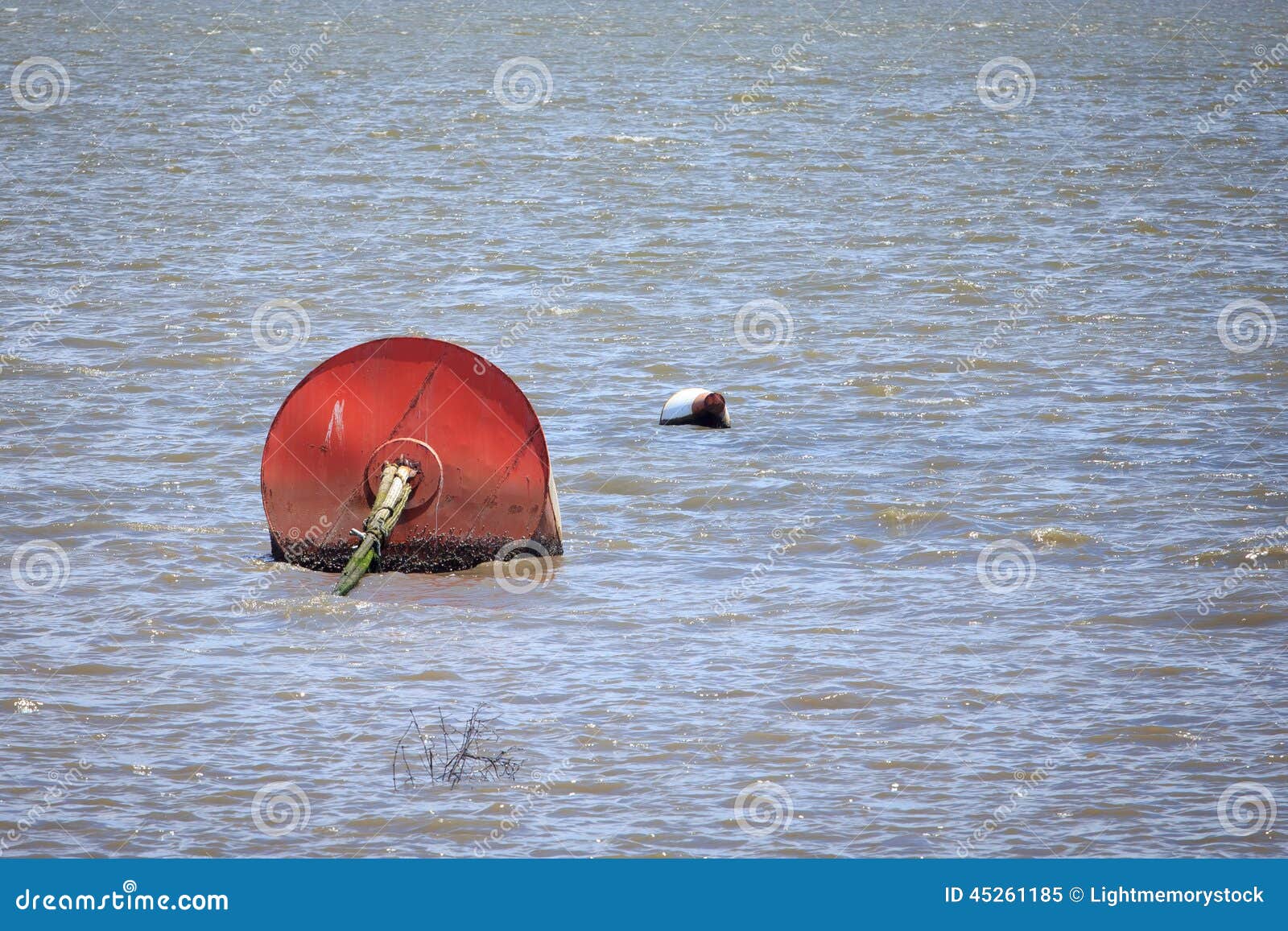 Red boat buoys stock image. Image of floating, peaceful - 45261185