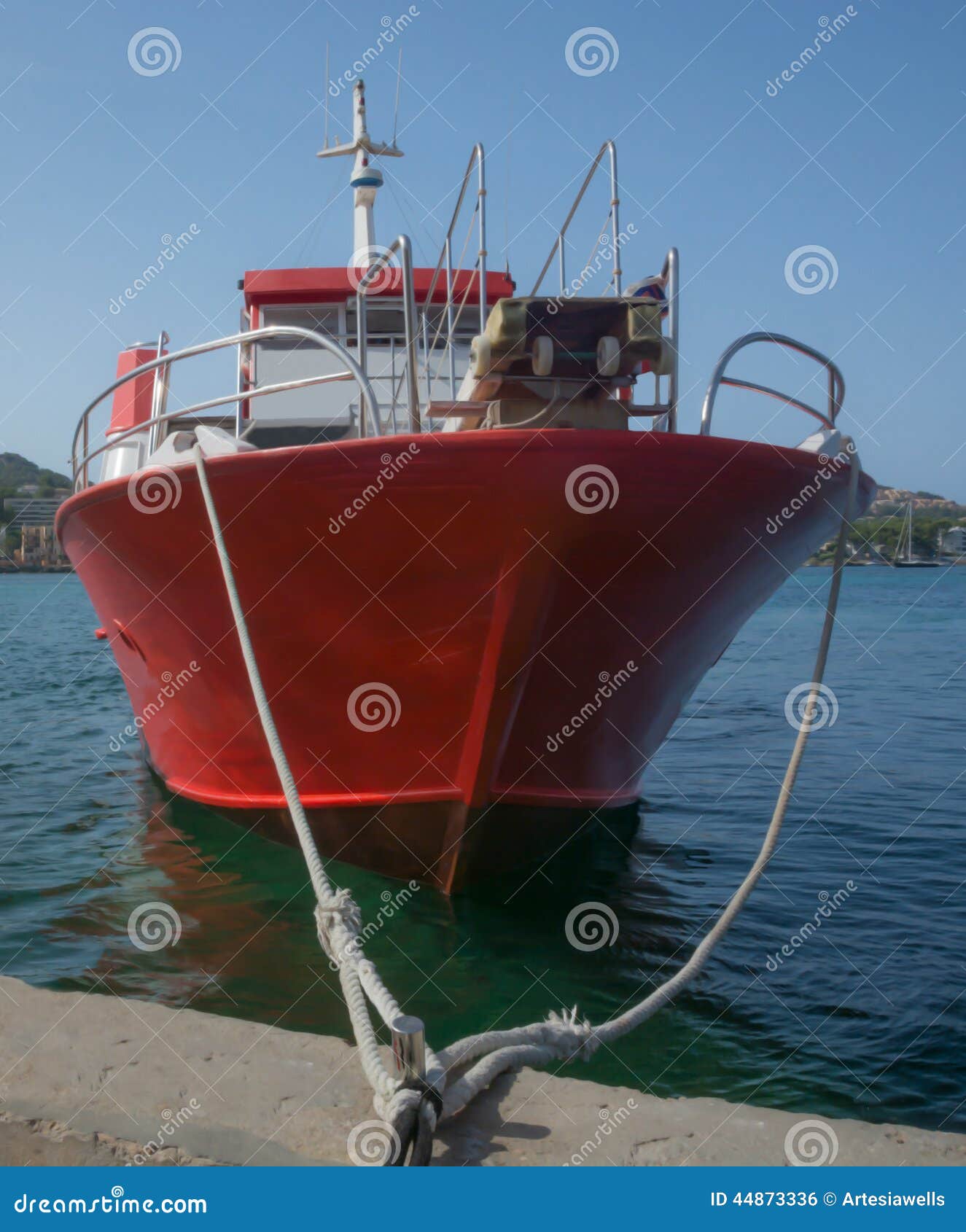 Red boat stock photo. Image of destinations, boat, mallorca - 44873336