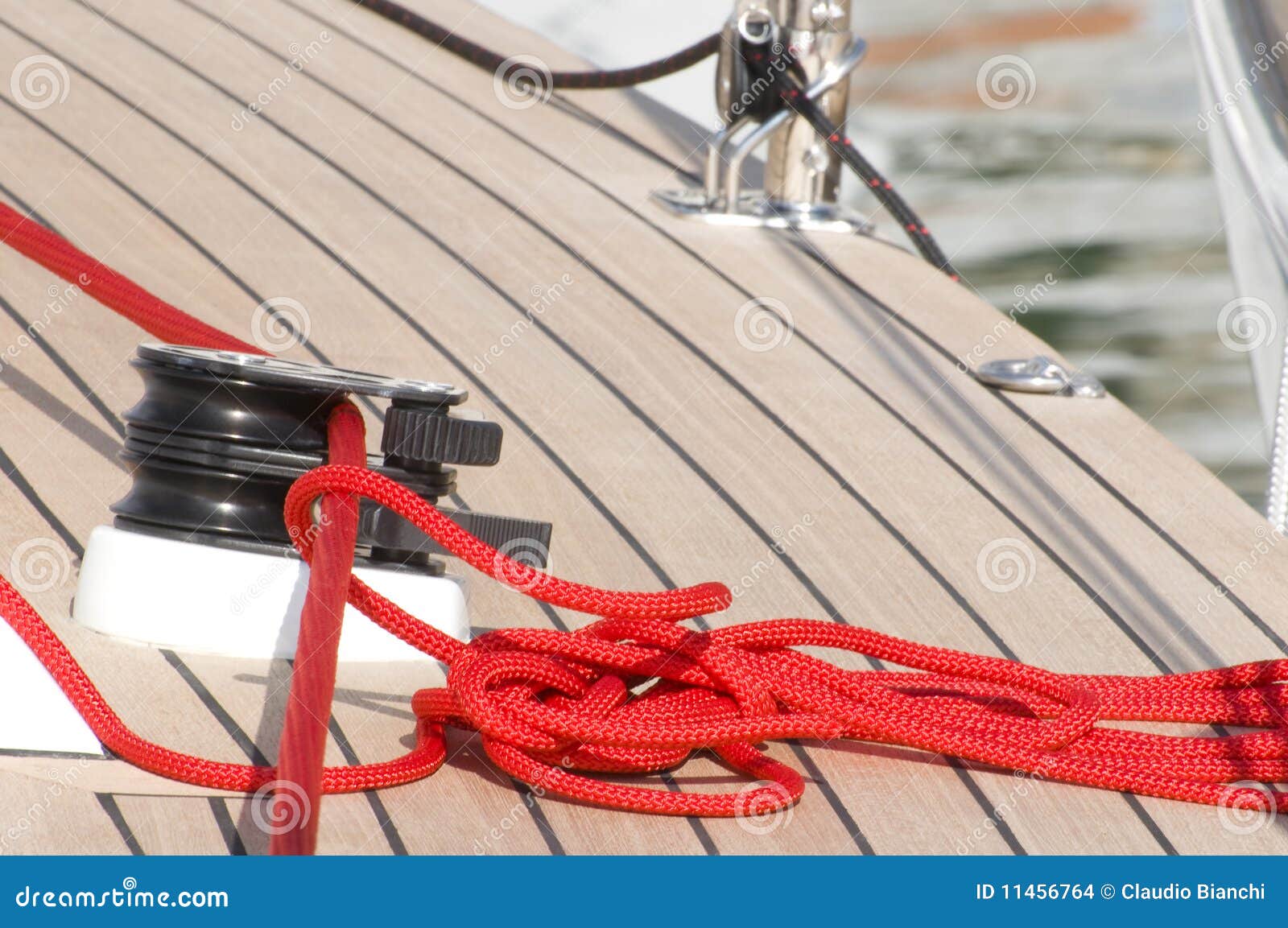 Red boat rope stock photo. Image of boat, wood, bridge - 11456764