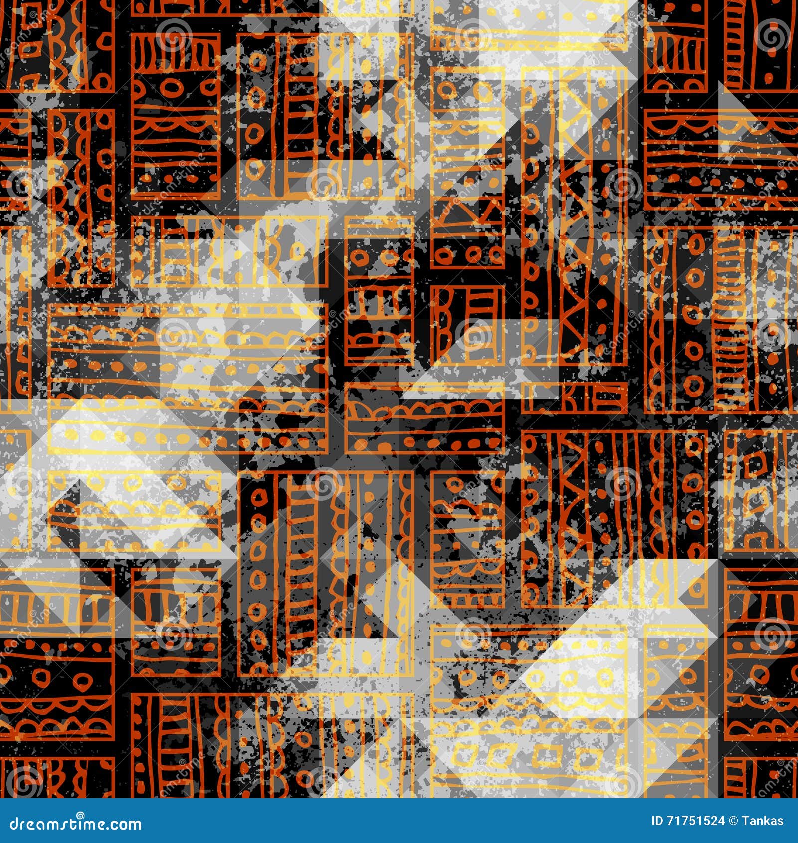 Red boho pattern stock vector. Illustration of flower - 71751524