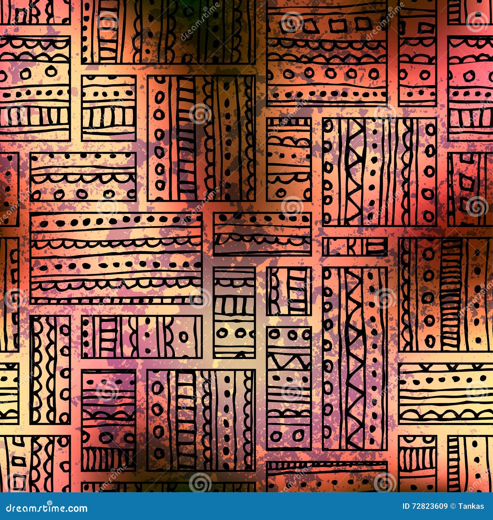 Red boho pattern stock vector. Illustration of craft - 72823609